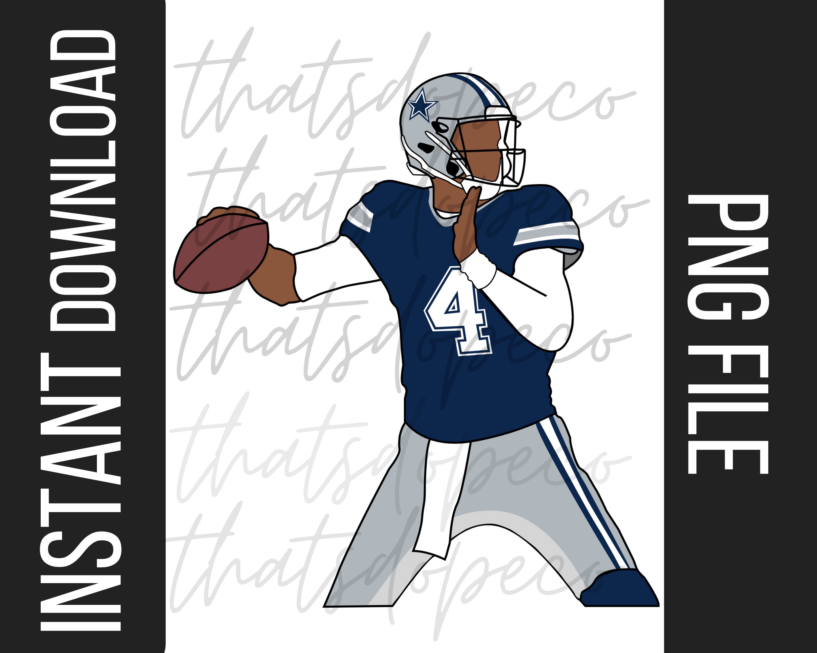 Dak Prescott Png. File Dallas Football Cowboy - Etsy