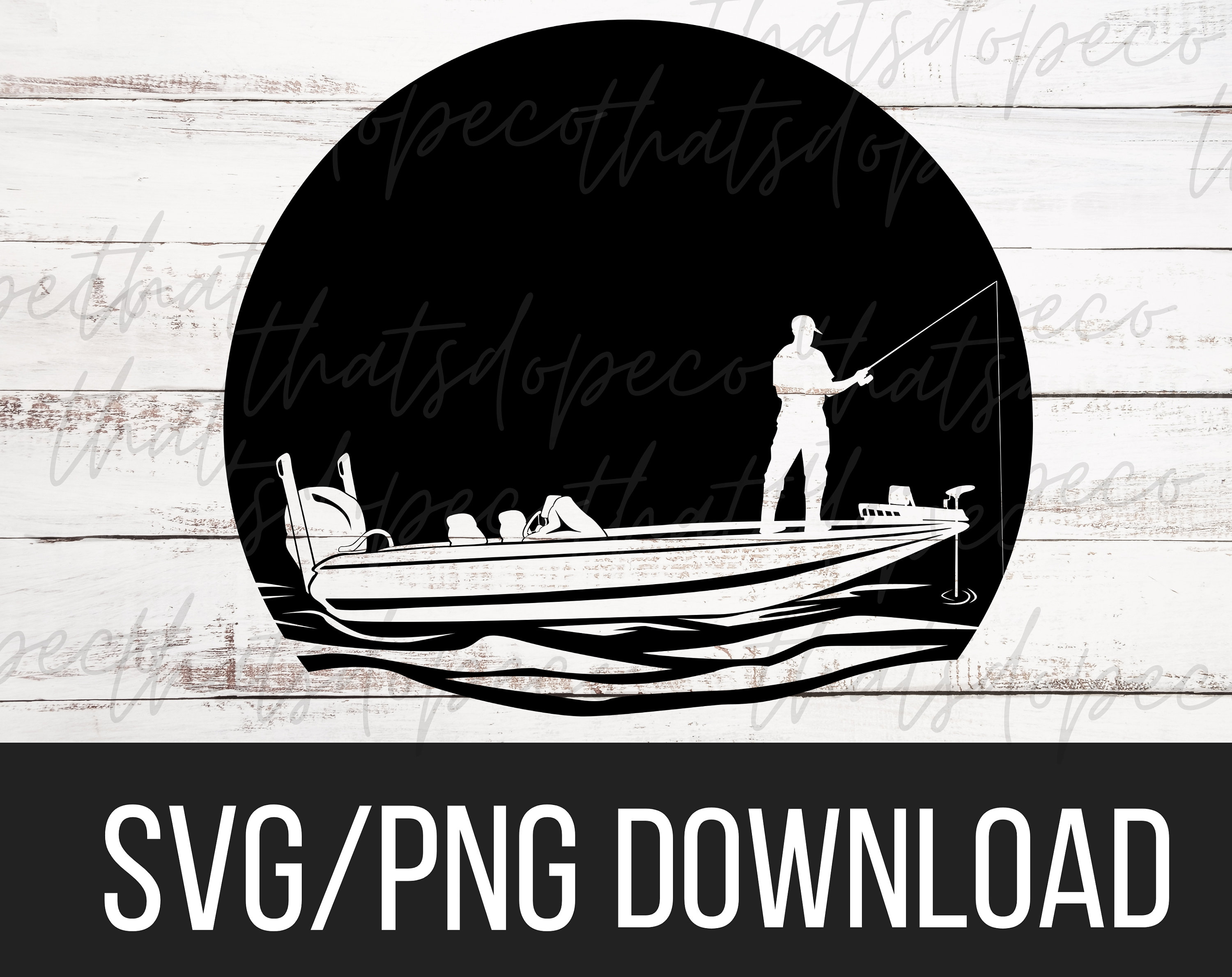 Bass Boat Fishing - SVG, PNG Drop Shot Fishing - Etsy