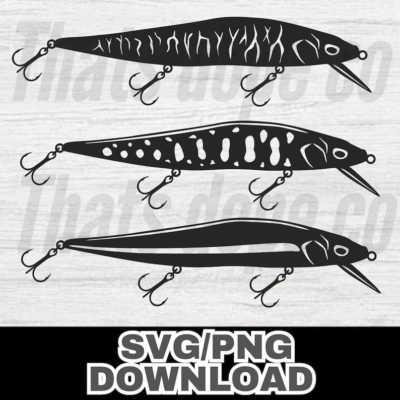 Jerkbait Lures SVG - PNG, Vector Cricut, Decals, Firetiger, Perch ...