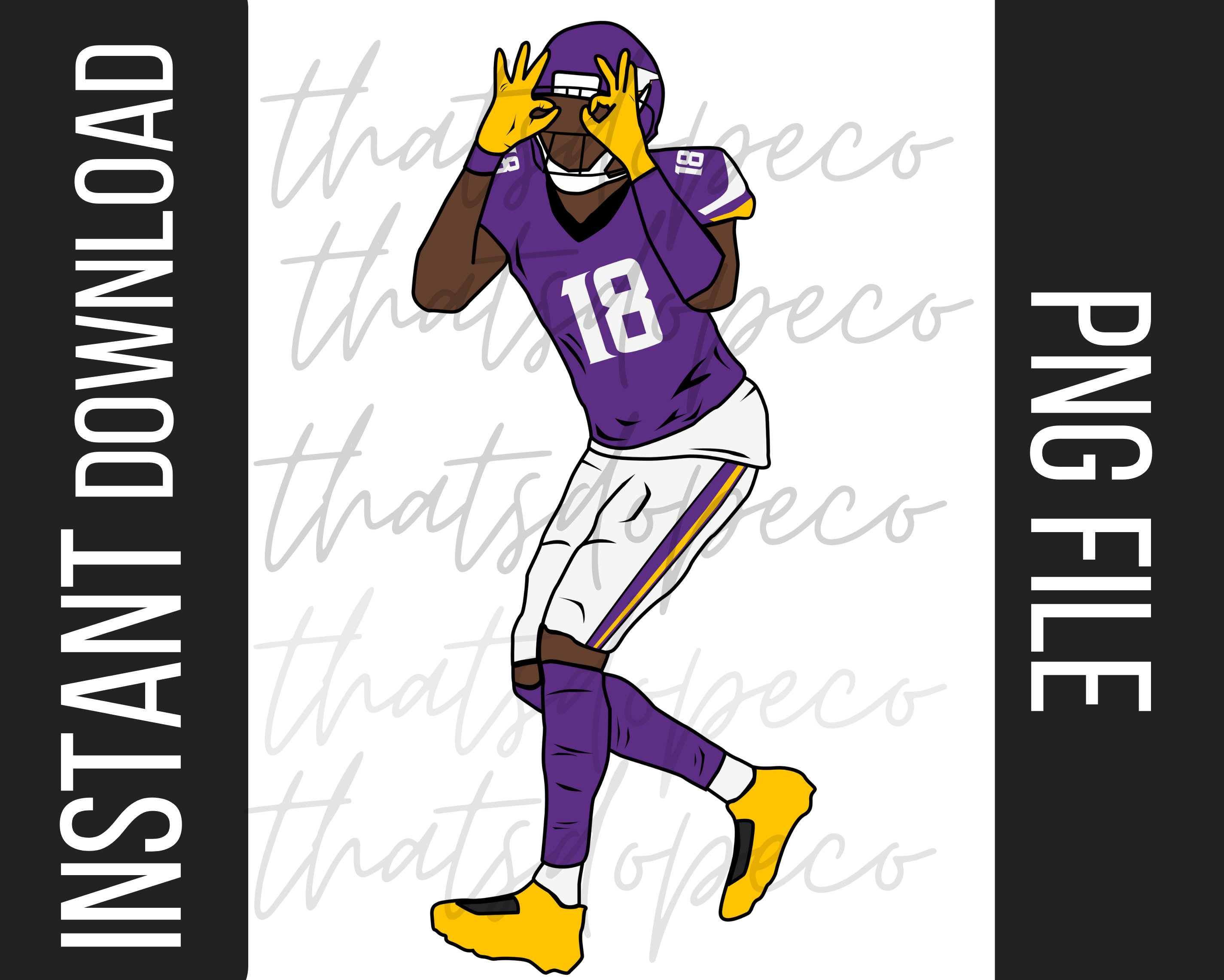 Justin Jefferson Griddy 2 Png Files - Viking - Etsy