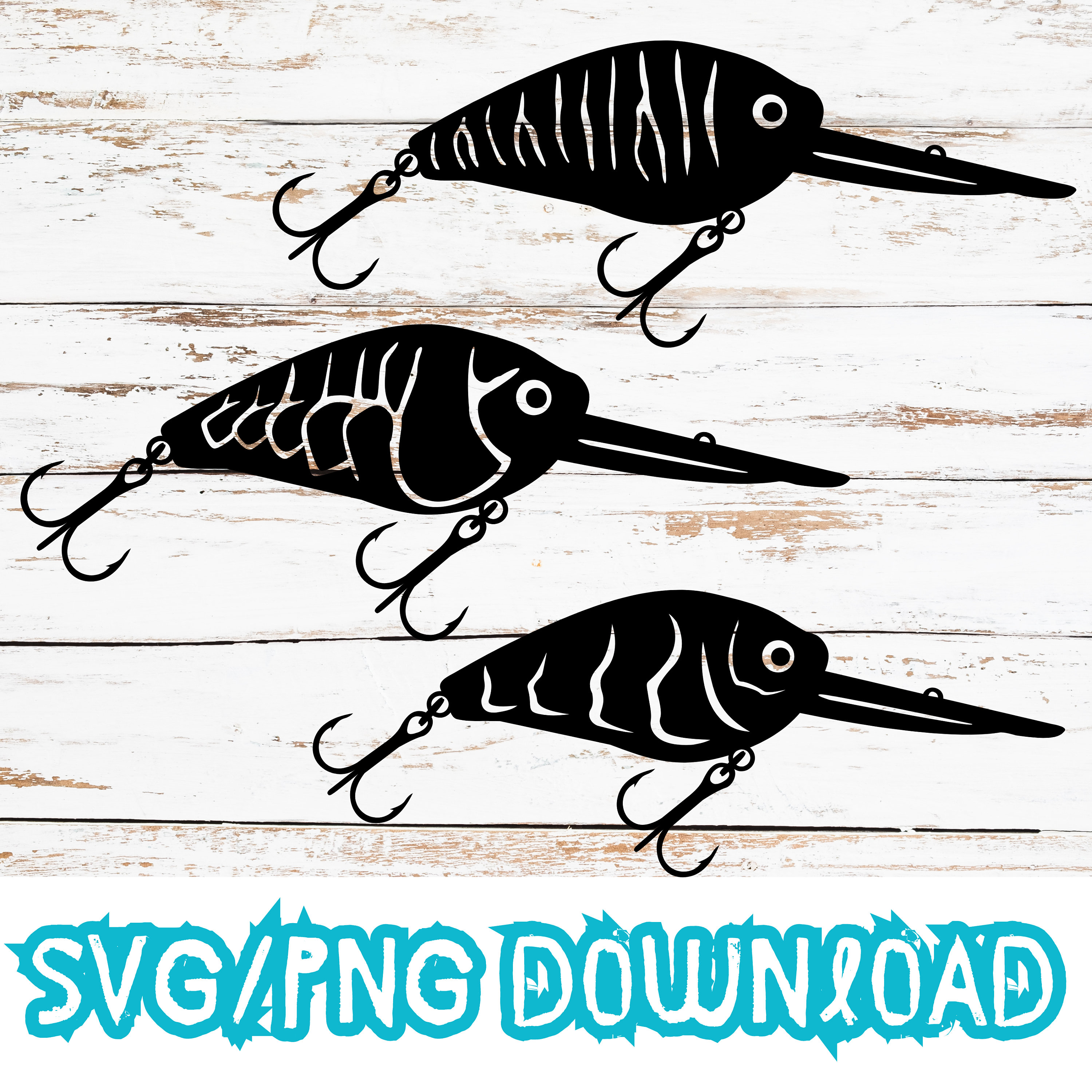 Crankbait Lures SVG - PNG, Vector Cricut, Decals, Firetiger, Crawdad - Etsy