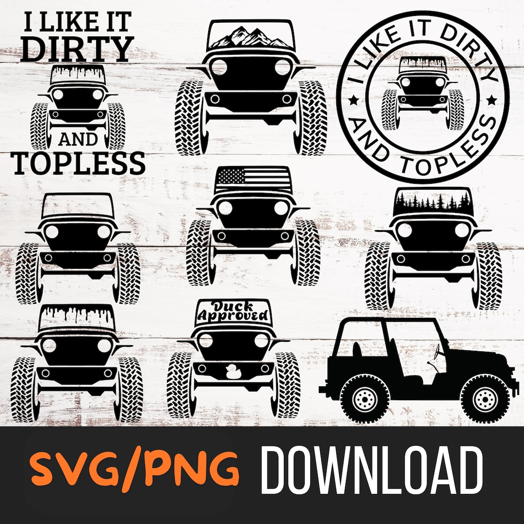 Vinyl Decal Files for Jeep SVG/PNG 9 Designs, Vector Cricut - Etsy