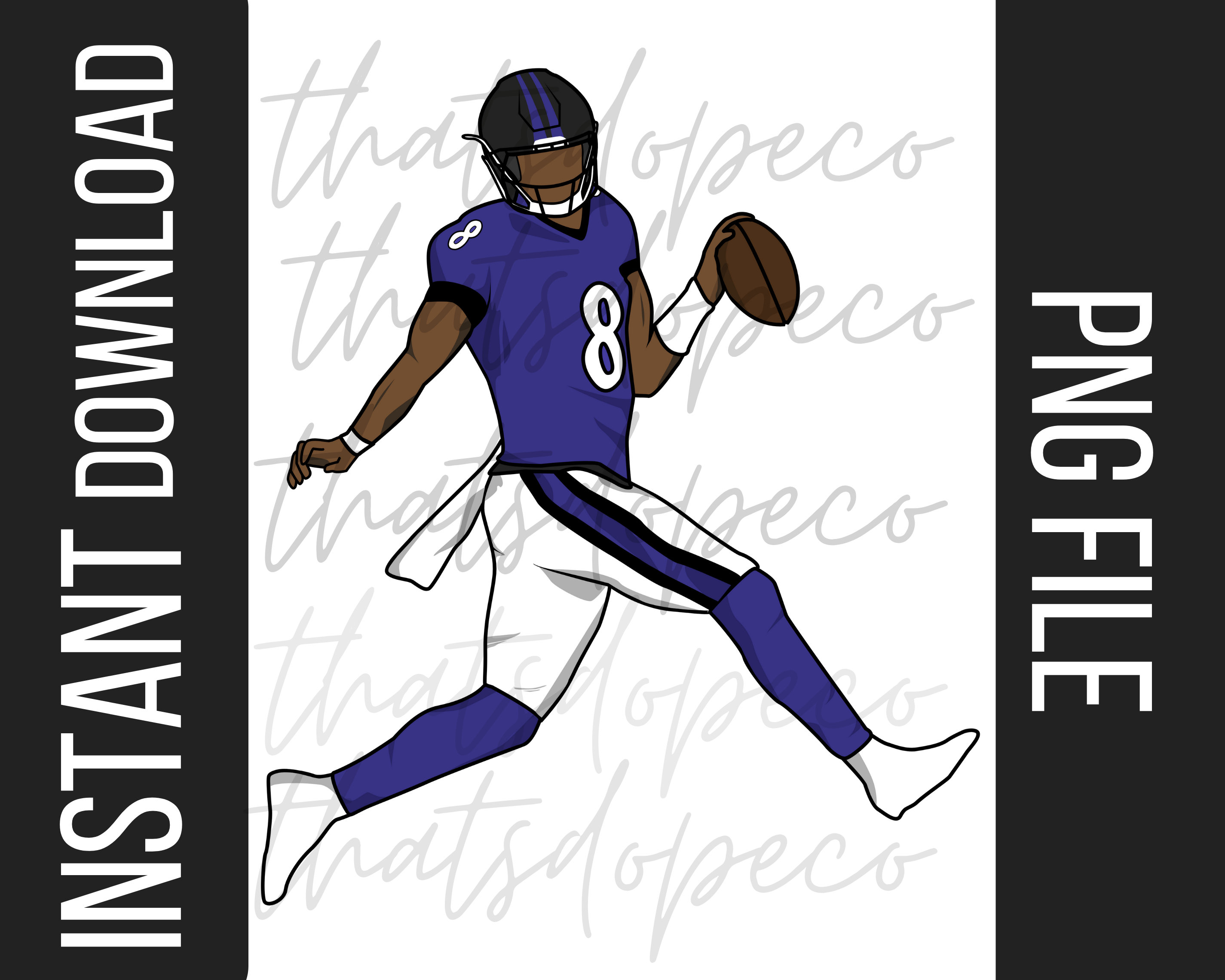 Lamar Jackson PNG File Baltimore Raven Football - Etsy