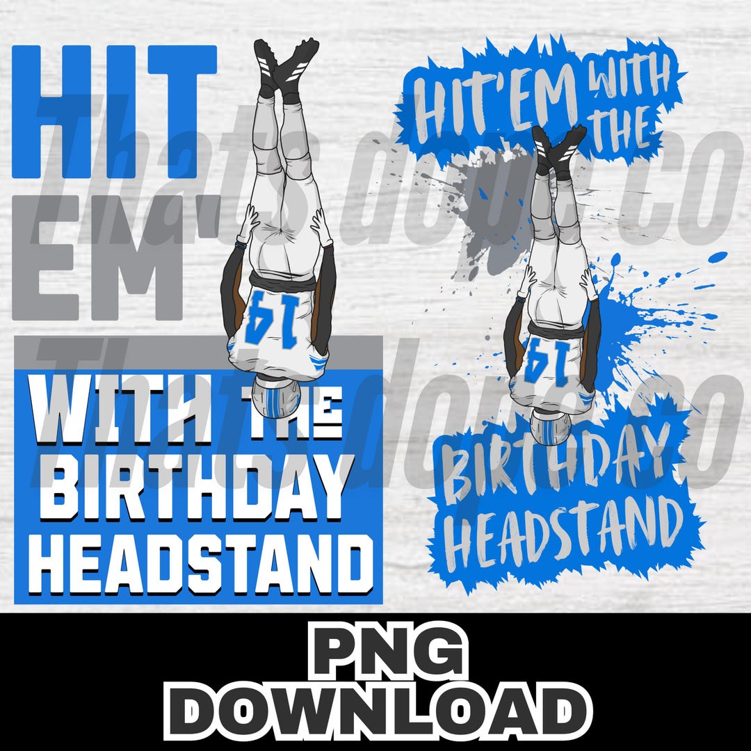 Amon-ra St. Brown Headstand Birthday PNG Files, Sublimation, Touchdown ...