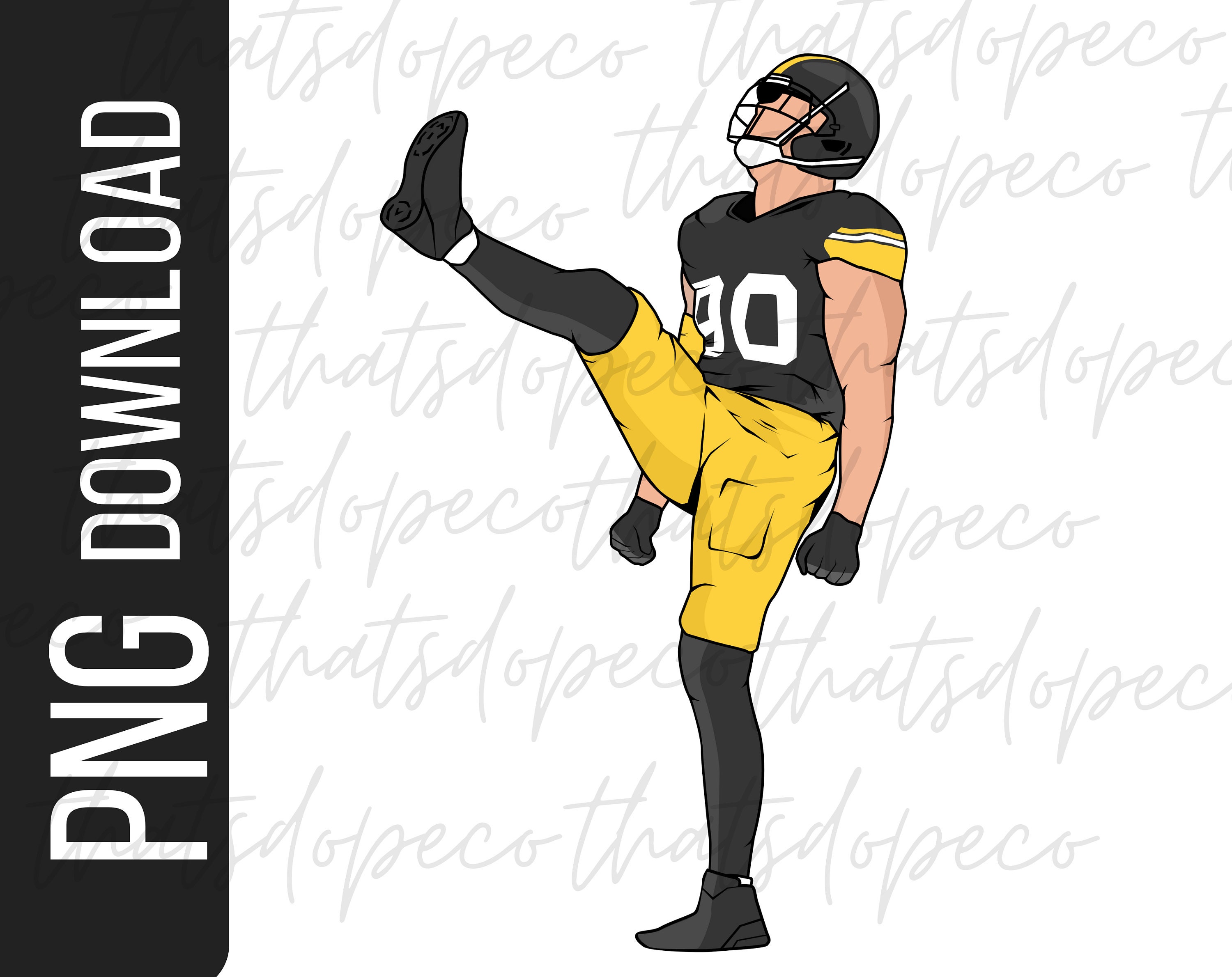 TJ Watt Png File Instant Download Sublimation Pittsburgh, Steeler - Etsy