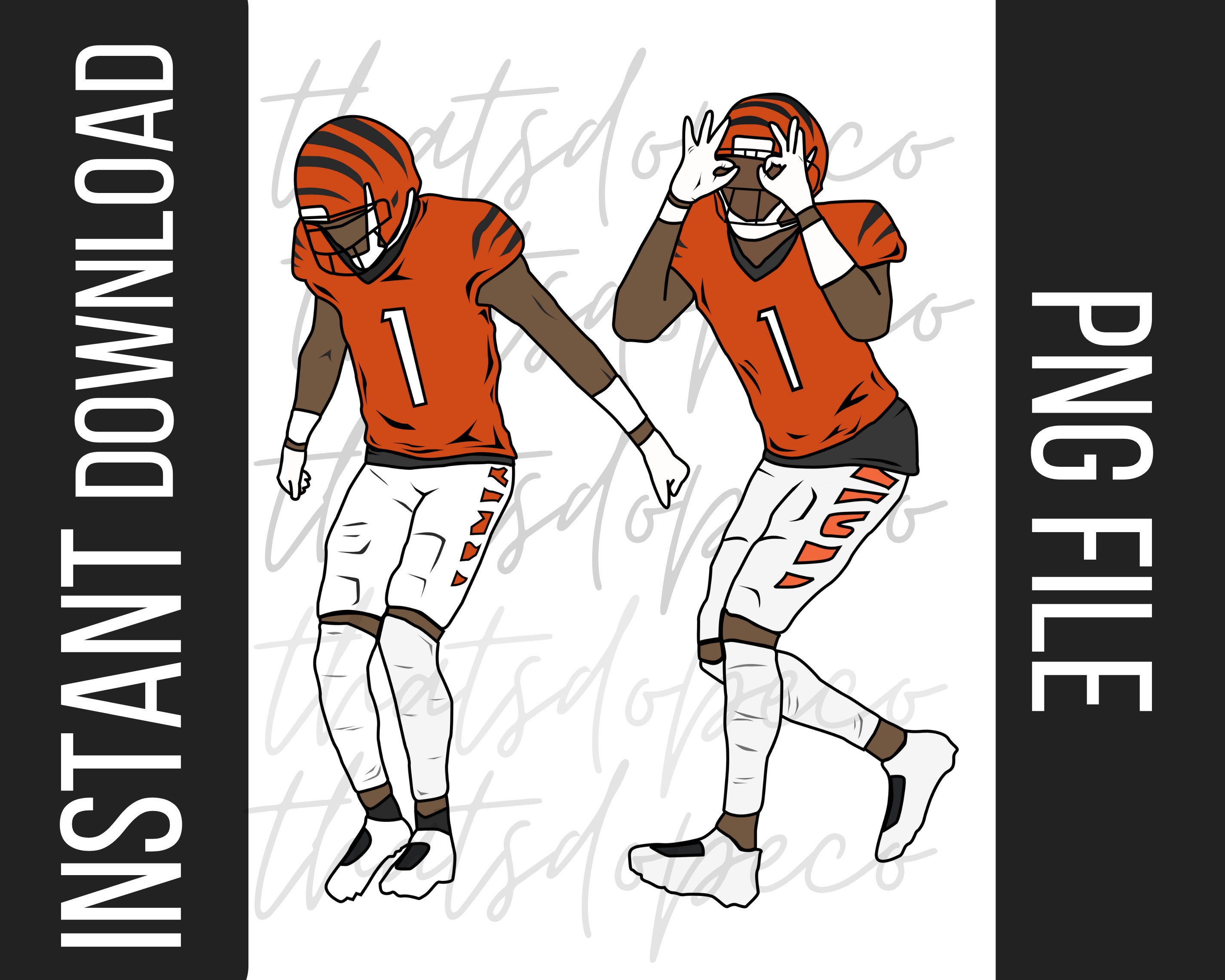 Jamarr Chase Griddy PNG Files, Orange and Black Top Variants - Etsy