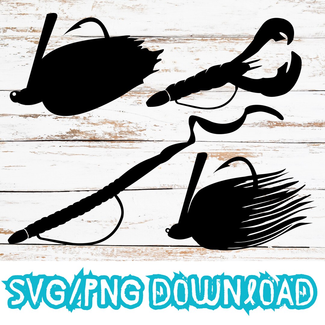 Fishing Lures SVG - PNG, Vector Cricut, Decals, Jigs, Texas Rig ...