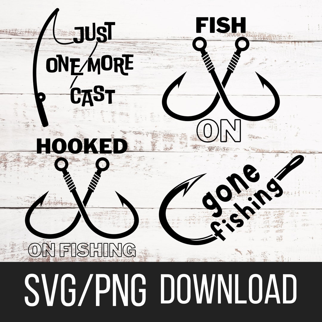 Hooked on Fishing Bundle SVG, PNG Files - Digital Files Cricut, - Etsy
