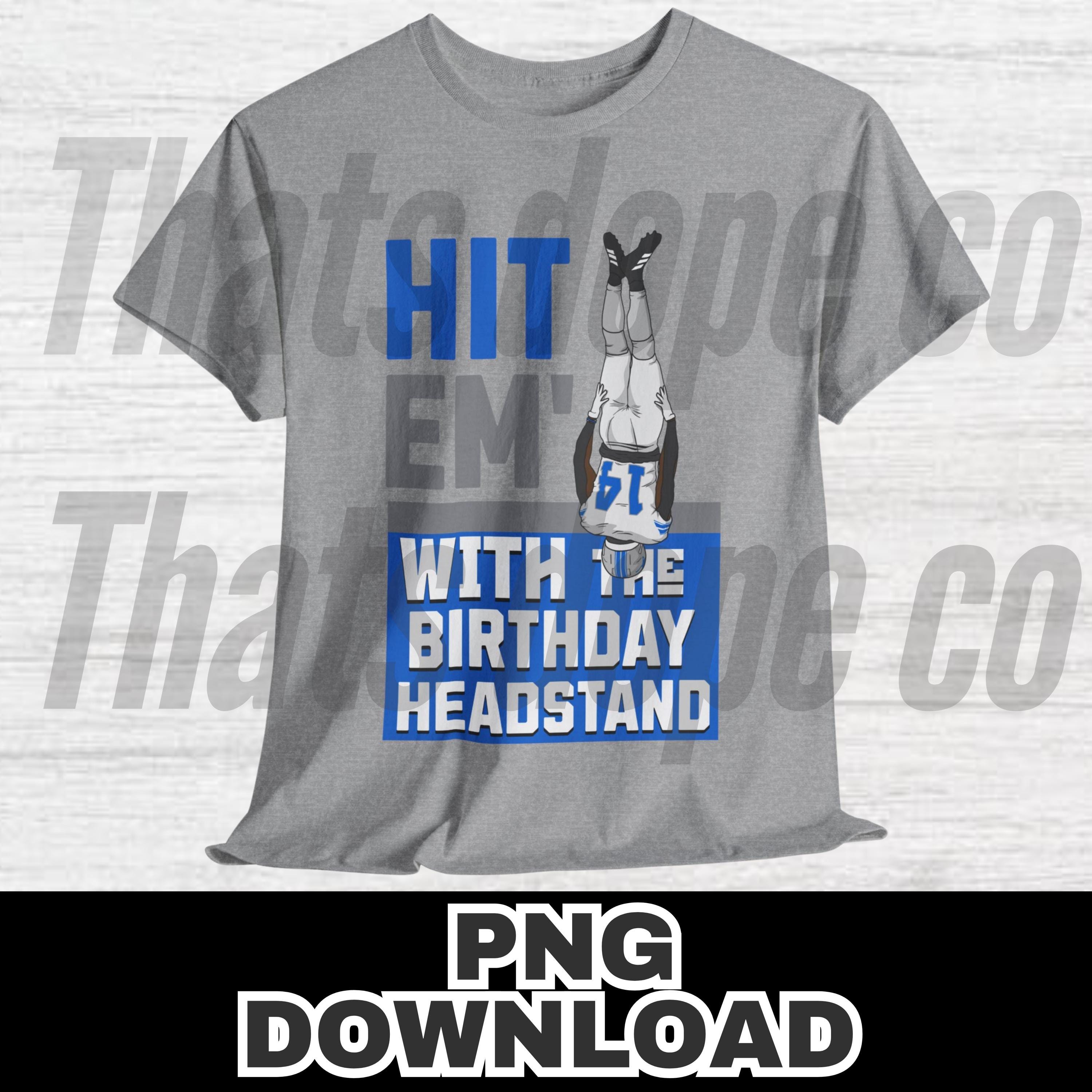 Amon-ra St. Brown Headstand Birthday PNG Files, Sublimation, Touchdown ...