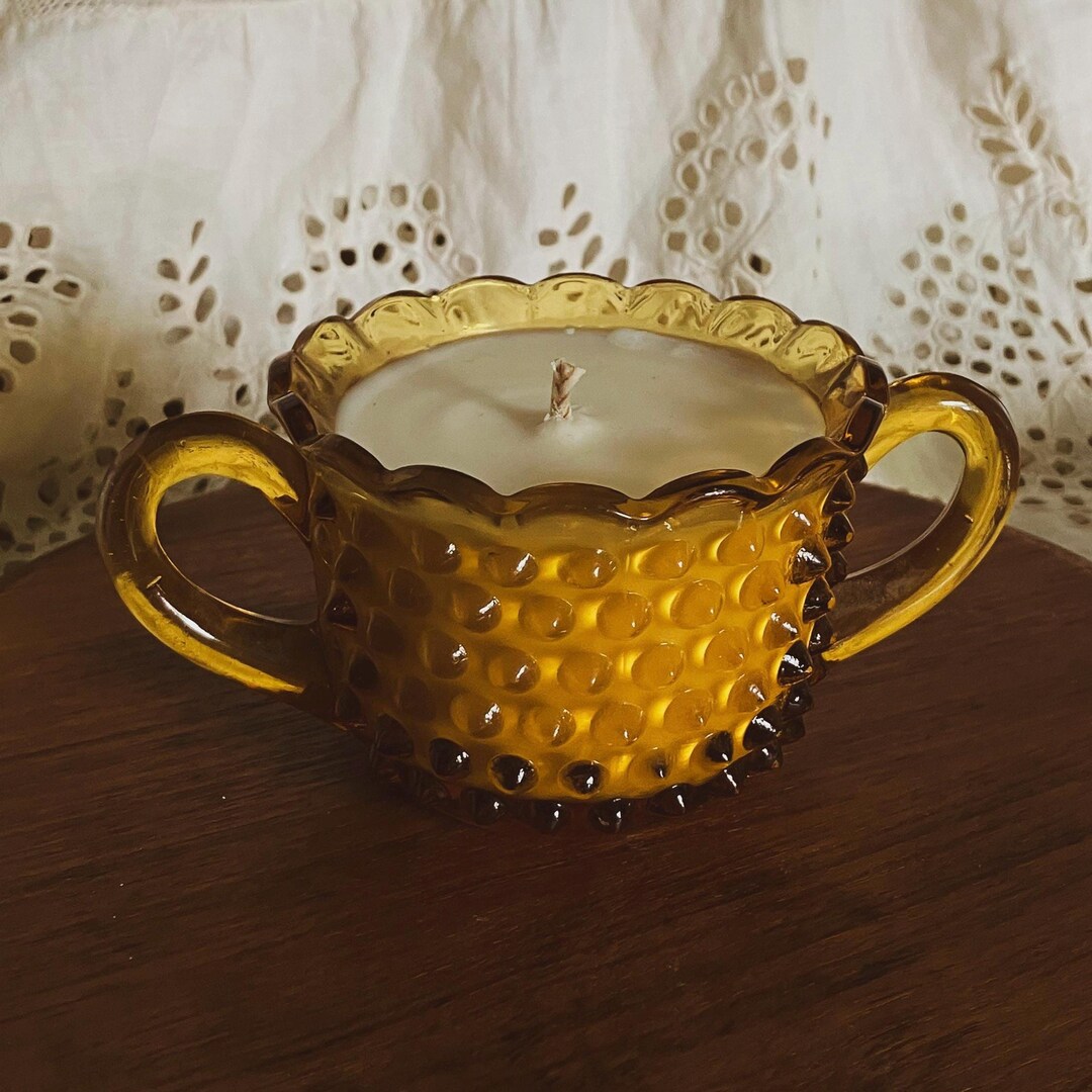 Vintage Antique Colored Glassware Candle Vessels - Etsy