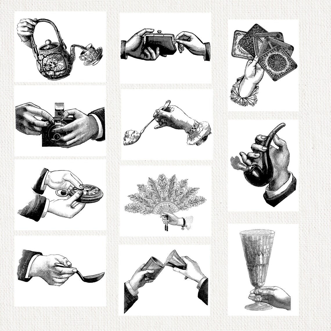 19 PNG Images I Vintage Victorian Hand 1880s Antique Hands Clipart ...