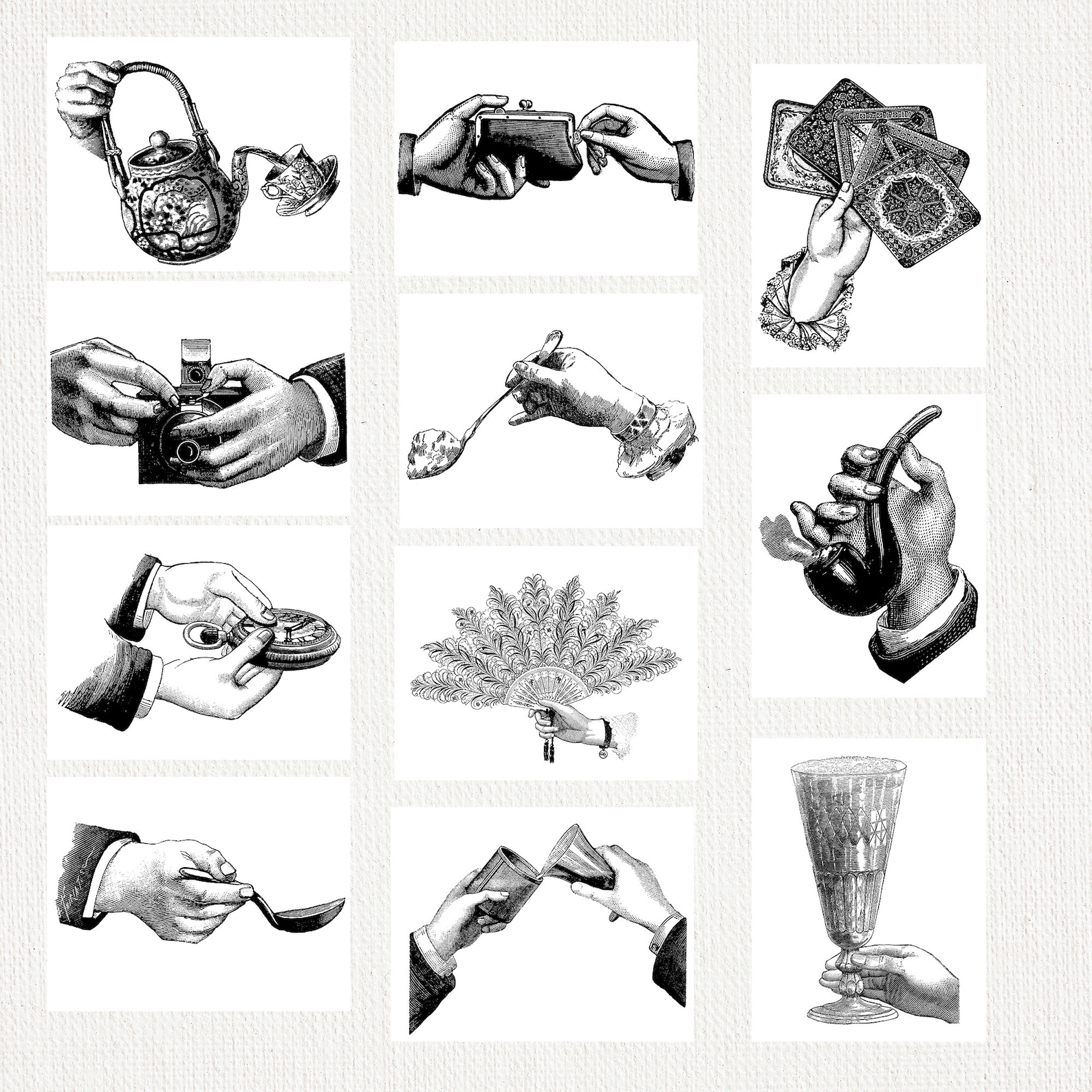 19 PNG Images I Vintage Victorian Hand 1880s Antique Hands Clipart ...