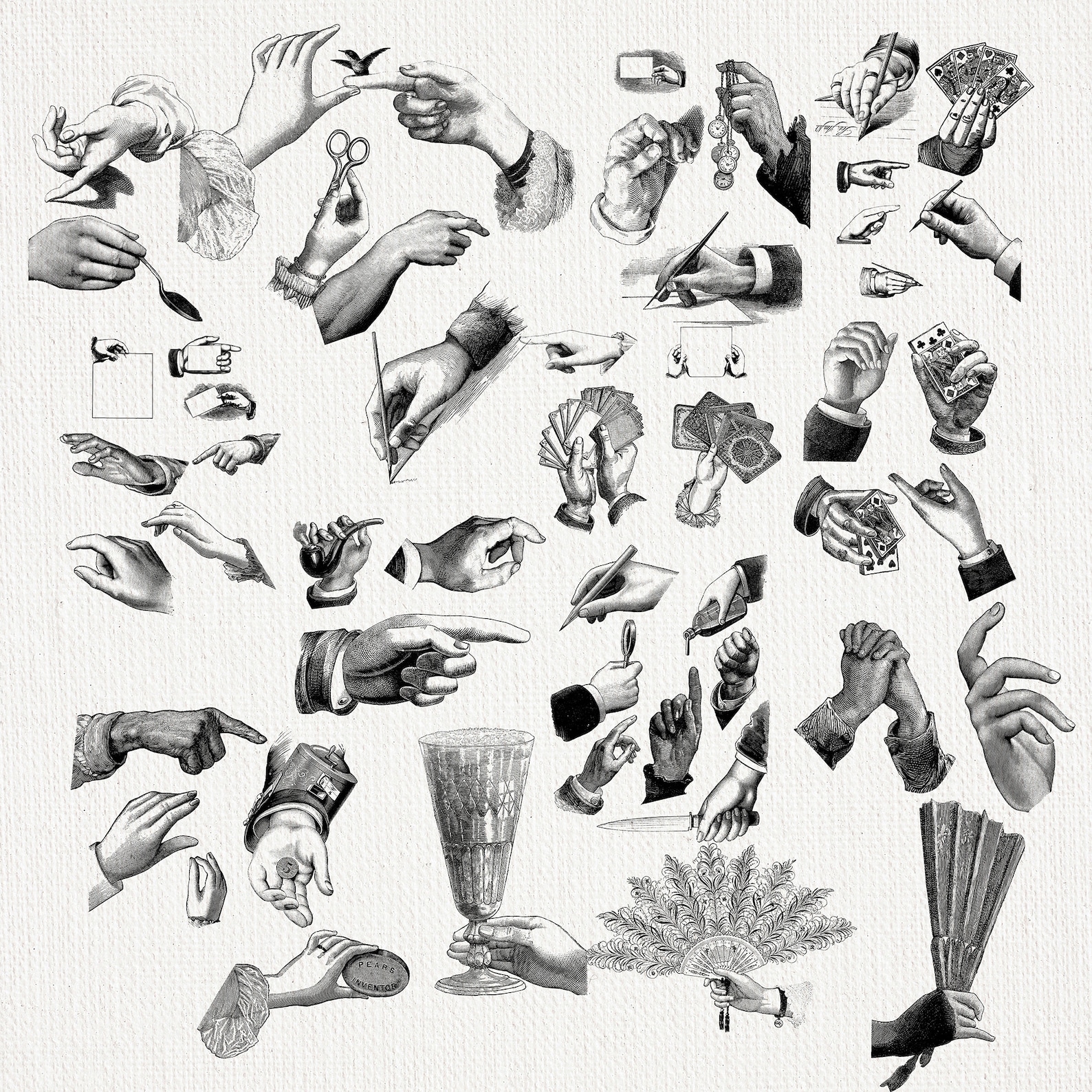 17 PNG Collages I Vintage Victorian Hand | 1880s Antique Hands Clipart ...