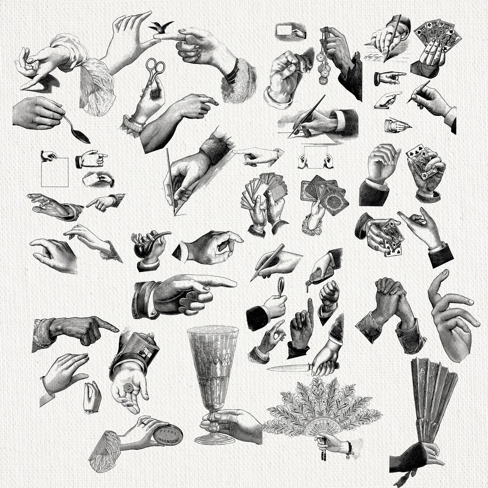 17 PNG Collages I Vintage Victorian Hand 1880s Antique Hands Clipart ...