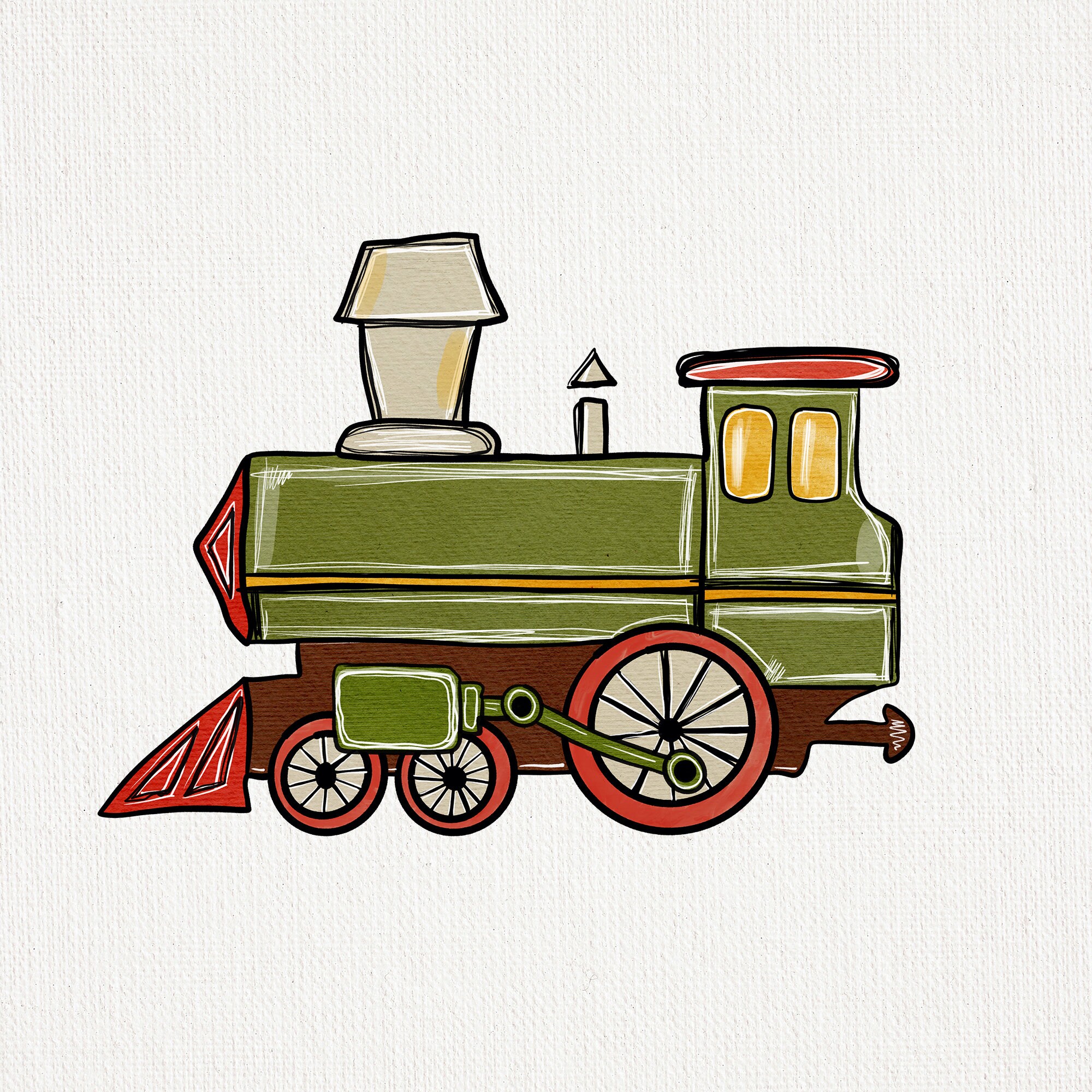 6 PNG Vintage Train Clipart - Watercolor Trains, Create a Train Clipart ...