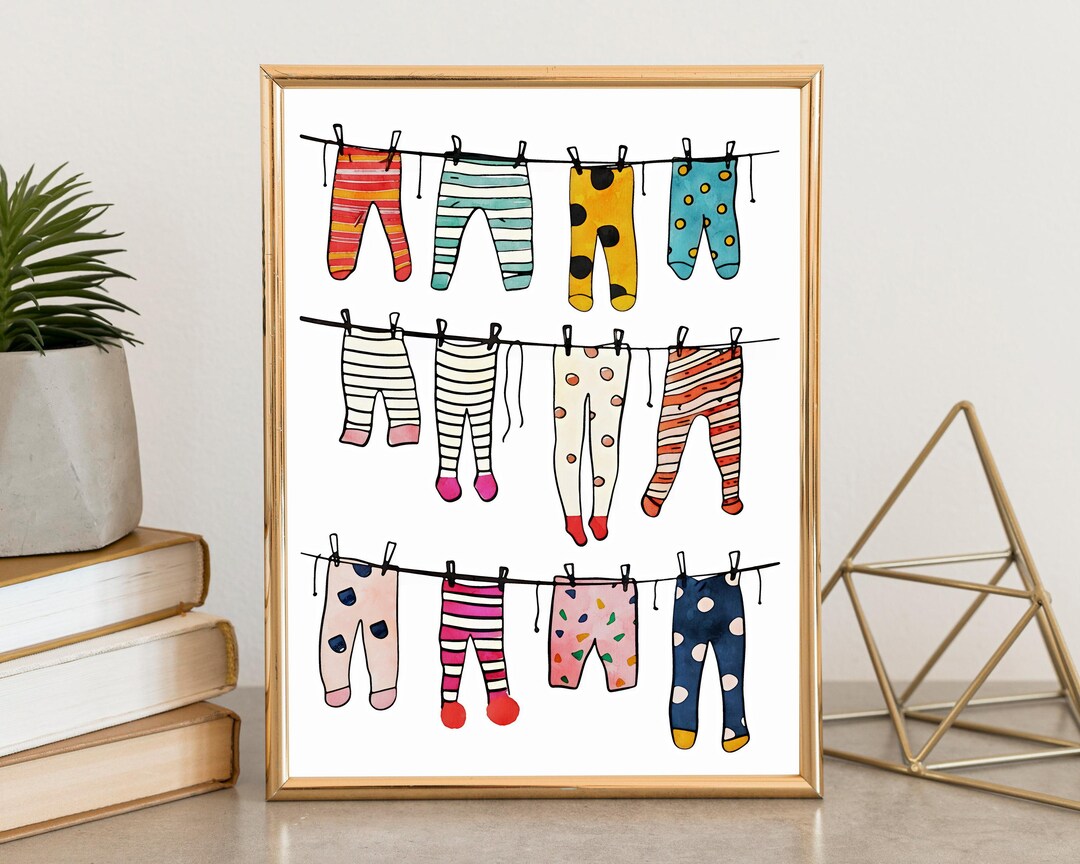 Cute Clothesline | Printable Art | Laundry Room Decor | Clothesline ...