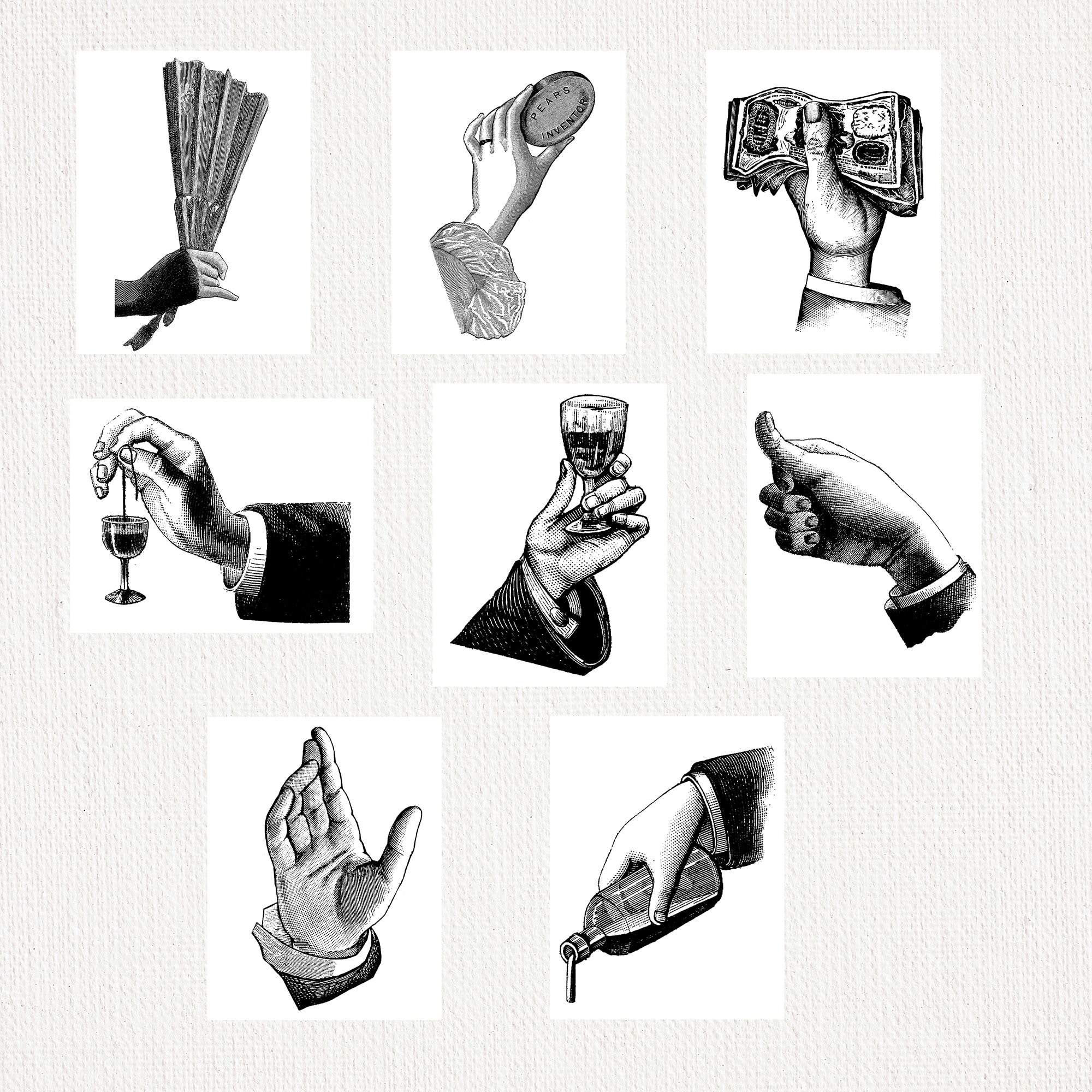 19 PNG Images I Vintage Victorian Hand 1880s Antique Hands Clipart ...