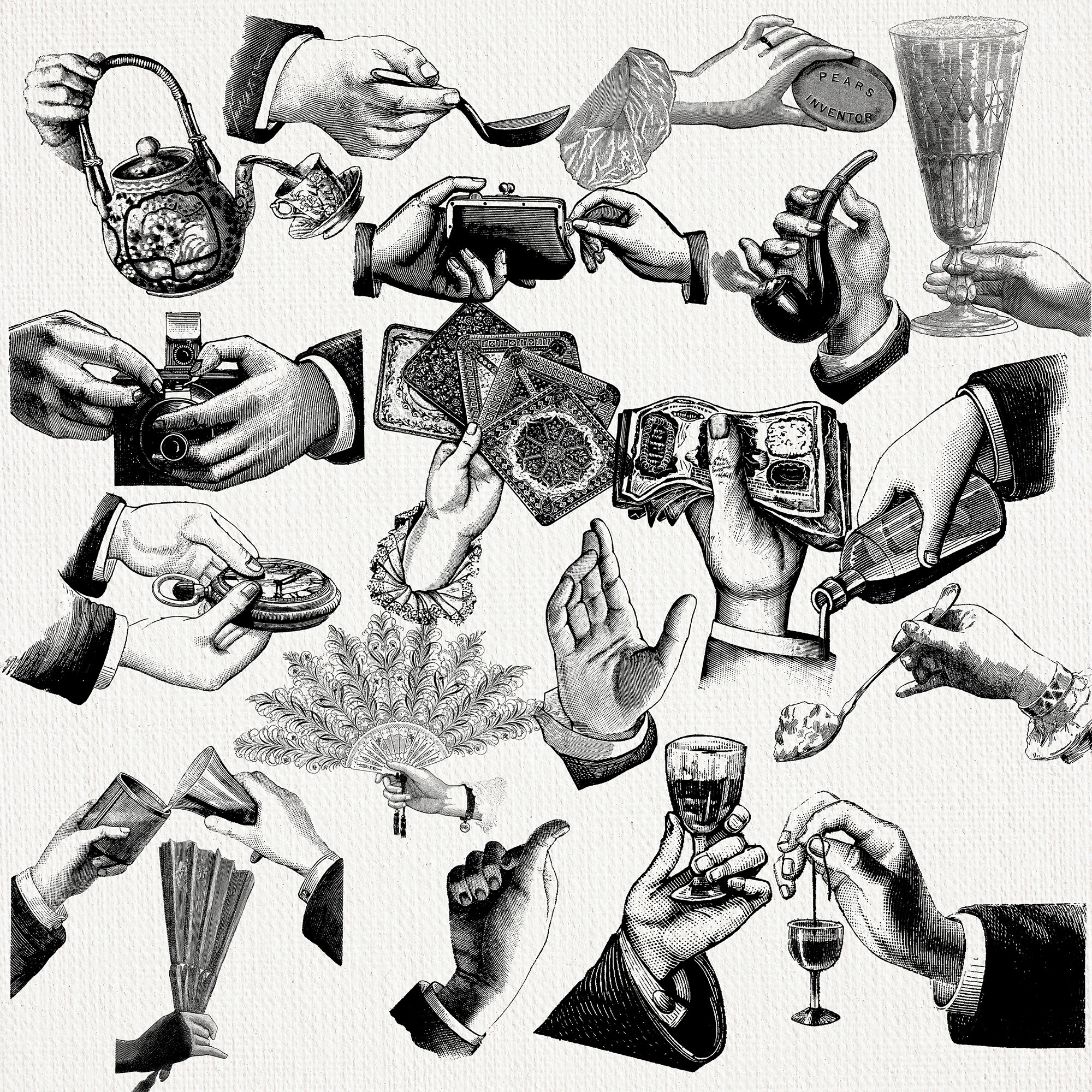 19 PNG Images I Vintage Victorian Hand 1880s Antique Hands Clipart ...
