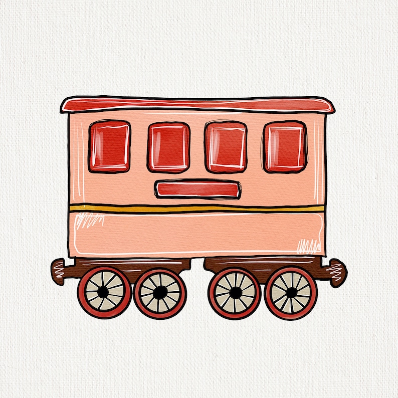 6 PNG Vintage Train Clipart - Watercolor Trains, Create a Train Clipart ...