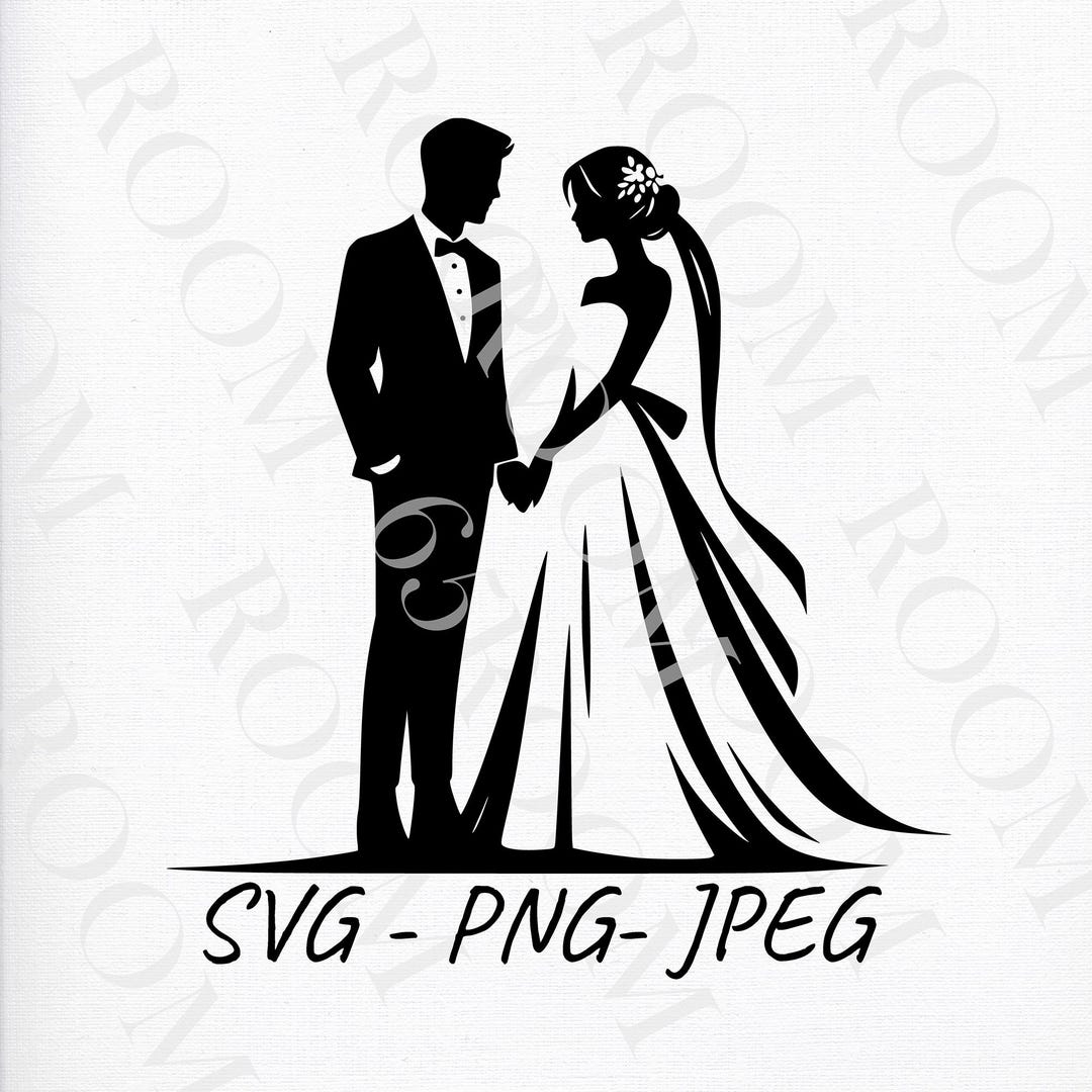 Wedding SVG Bride and Groom SVG Newlyweds Svg Married Couple SVG ...