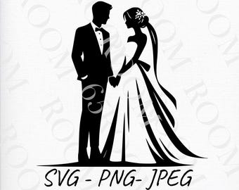 Wedding SVG | Bride and Groom SVG | Newlyweds Svg | Married Couple SVG ...