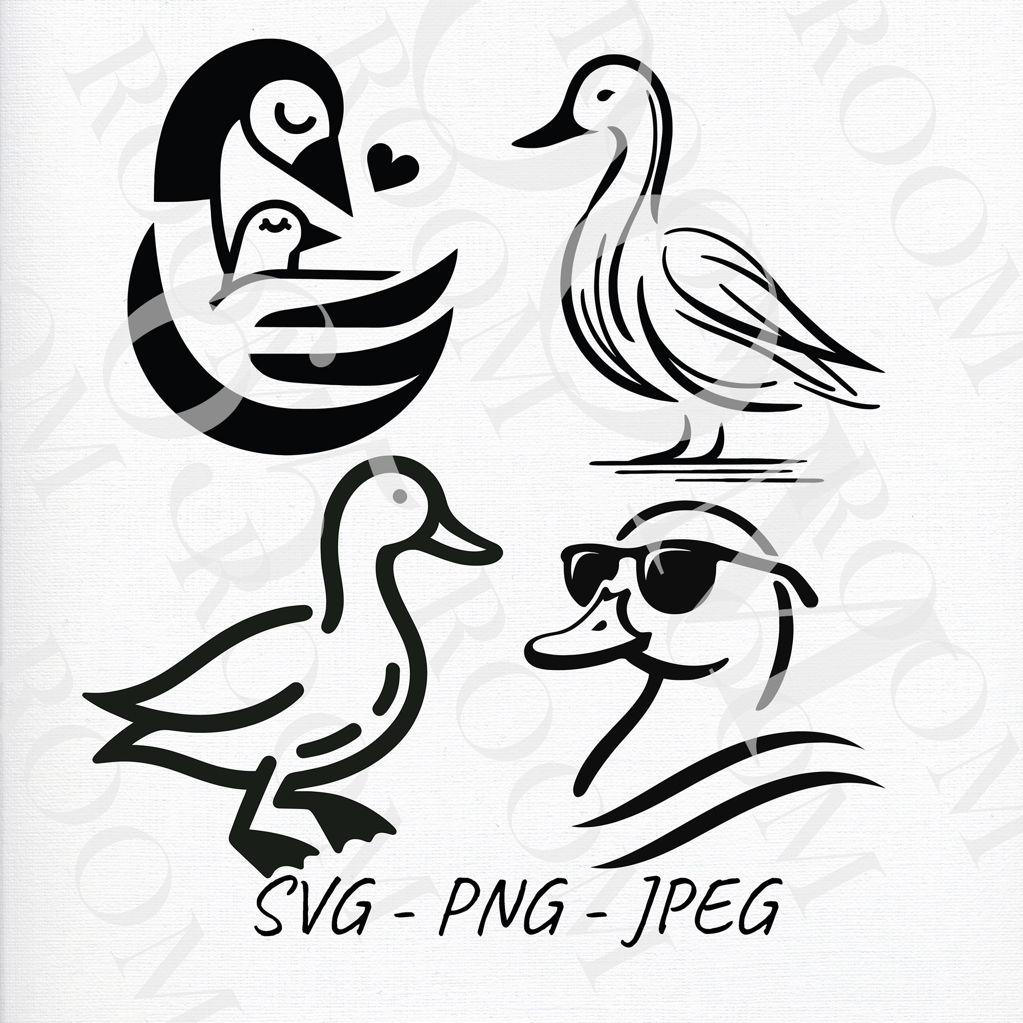 Duck SVG, Animal Svg, Duck Silhouette, SVG Cut Files, Duck Bundle SVG ...