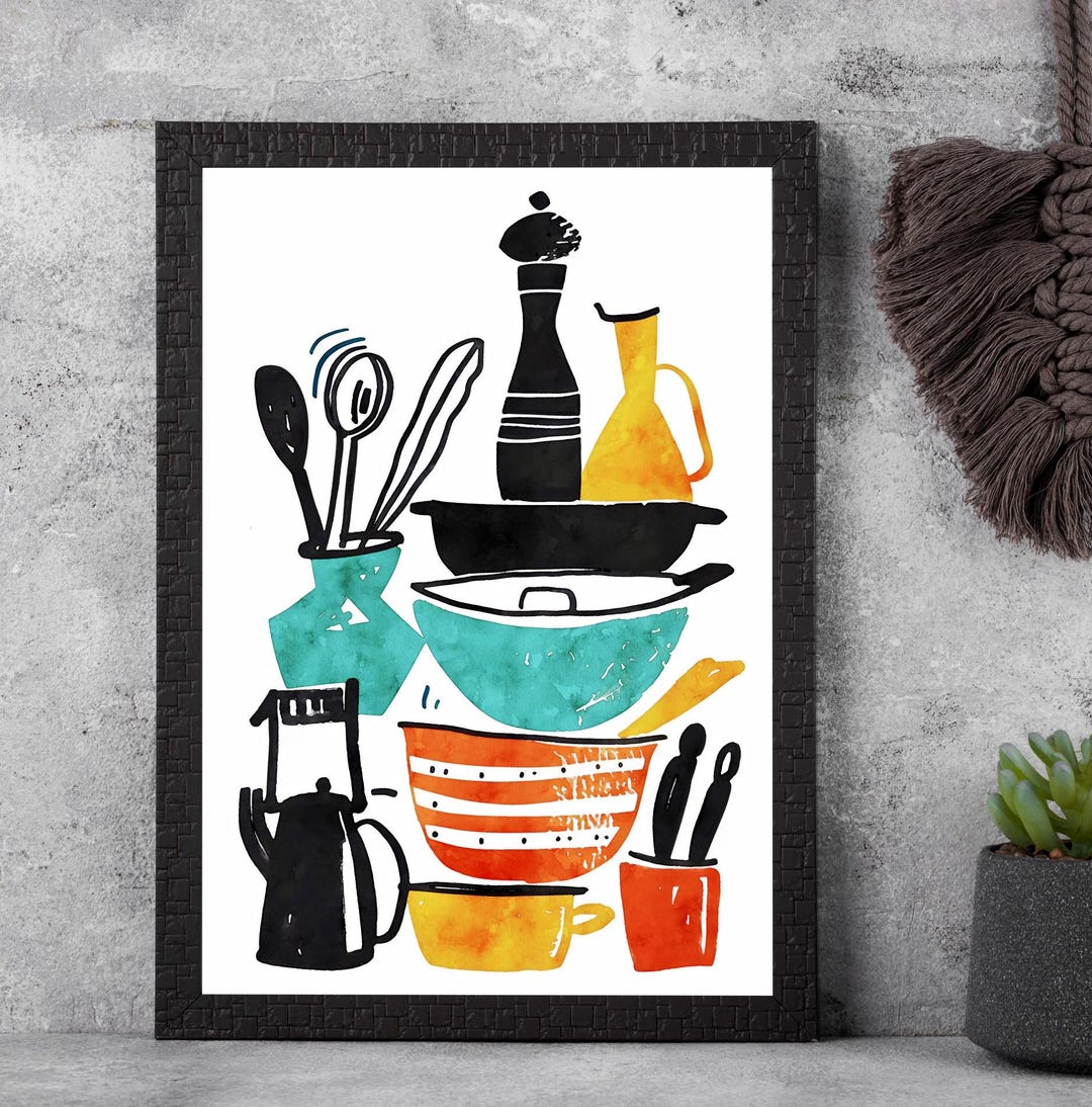 Rustic Utensils Poster, Kitchen Vintage Prints, Farmhouse Kitchen Decor ...