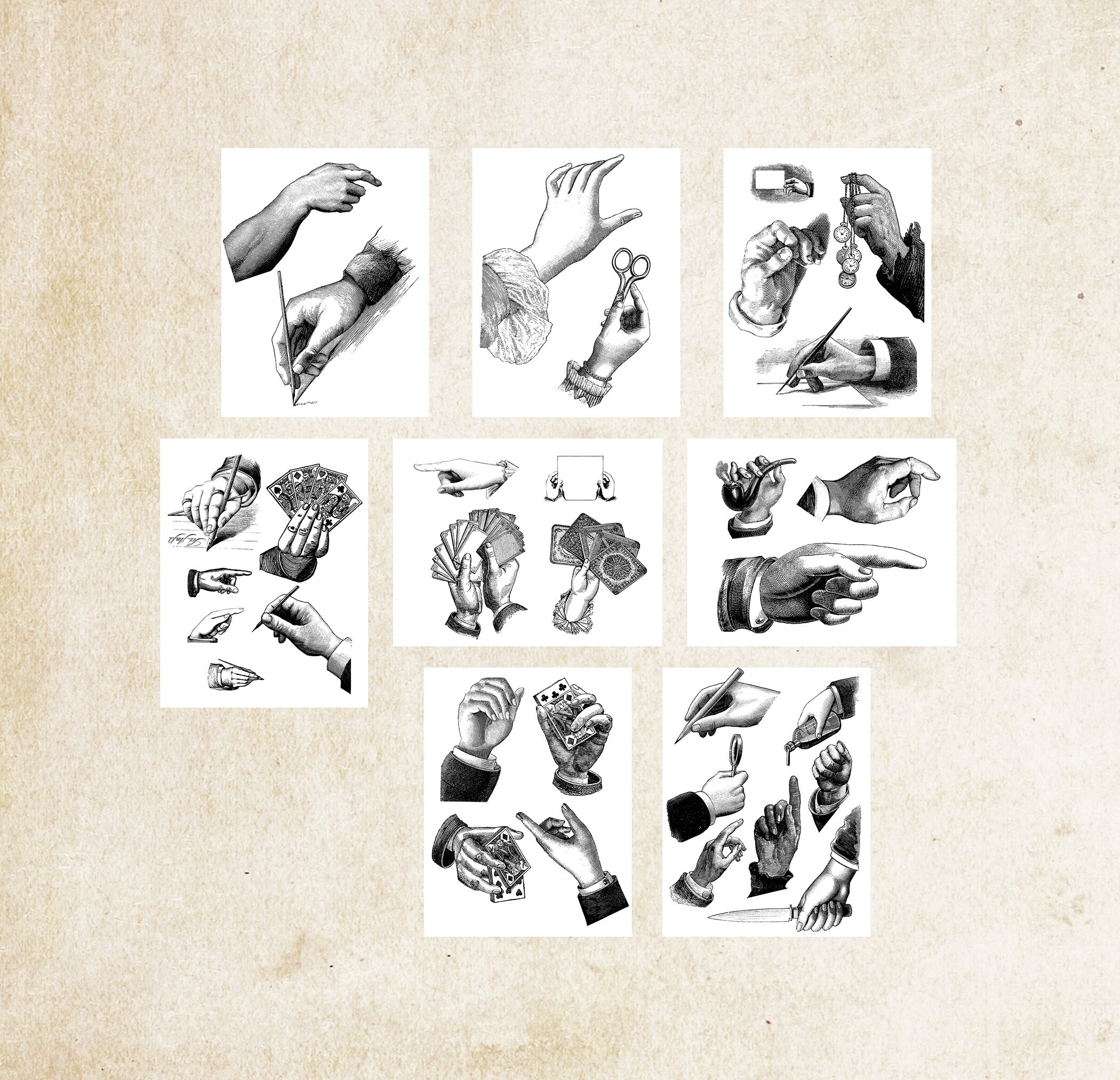 17 PNG Collages I Vintage Victorian Hand 1880s Antique Hands Clipart ...