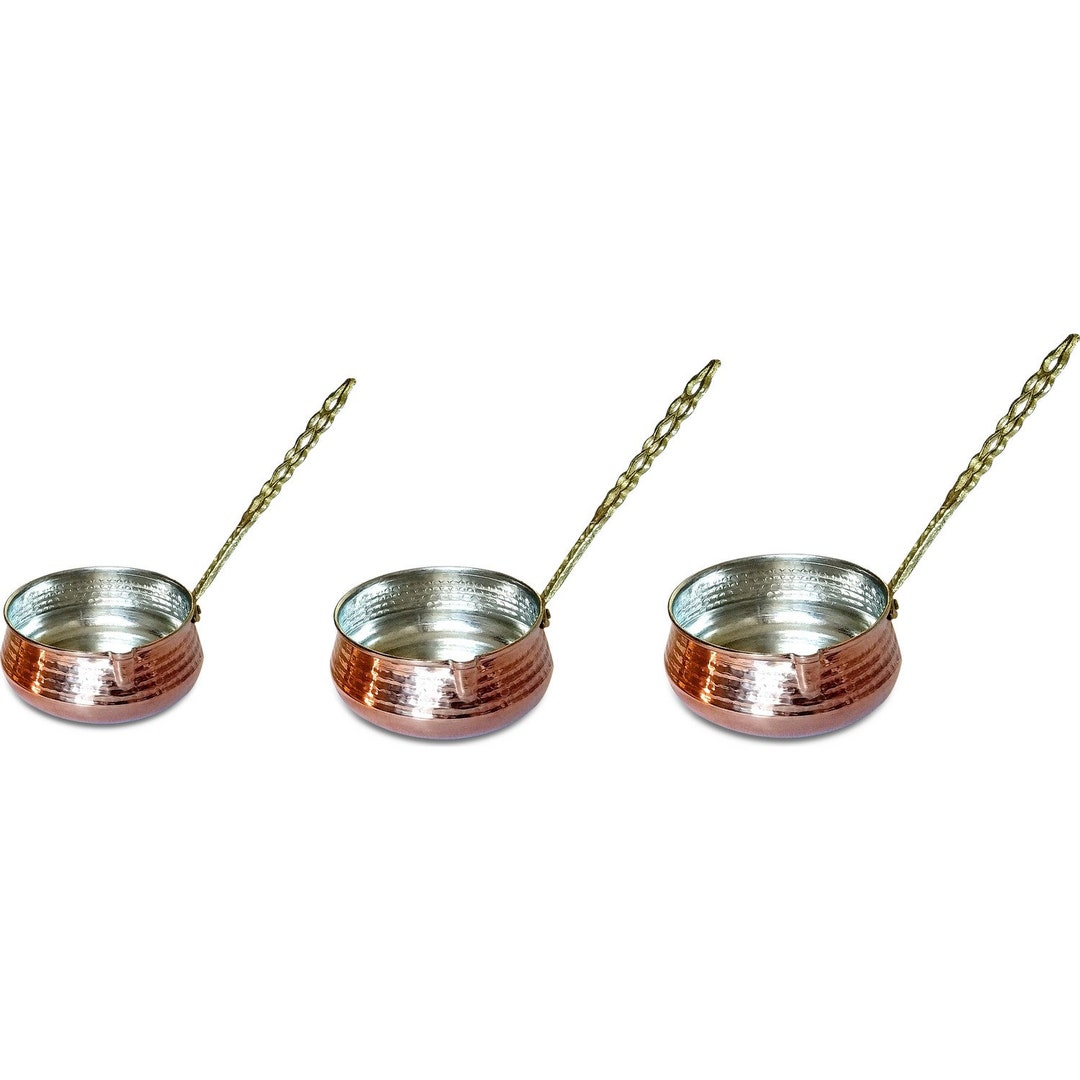 Very Handy Copper Sauce Pan Set 3 Piece Long Handle - Etsy