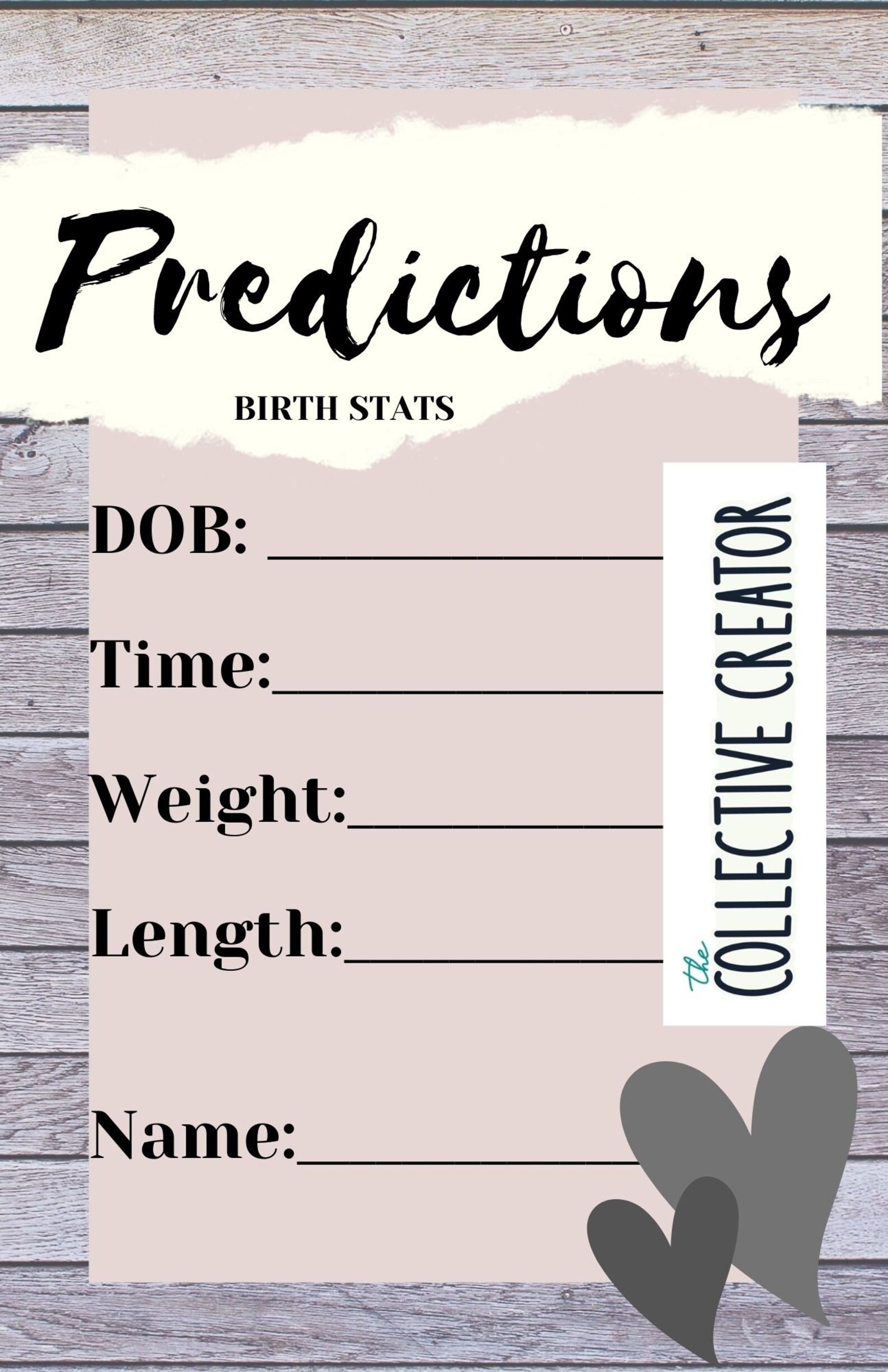 Baby Shower Game Printable, Baby Birth Predictions, Gender Neutral ...