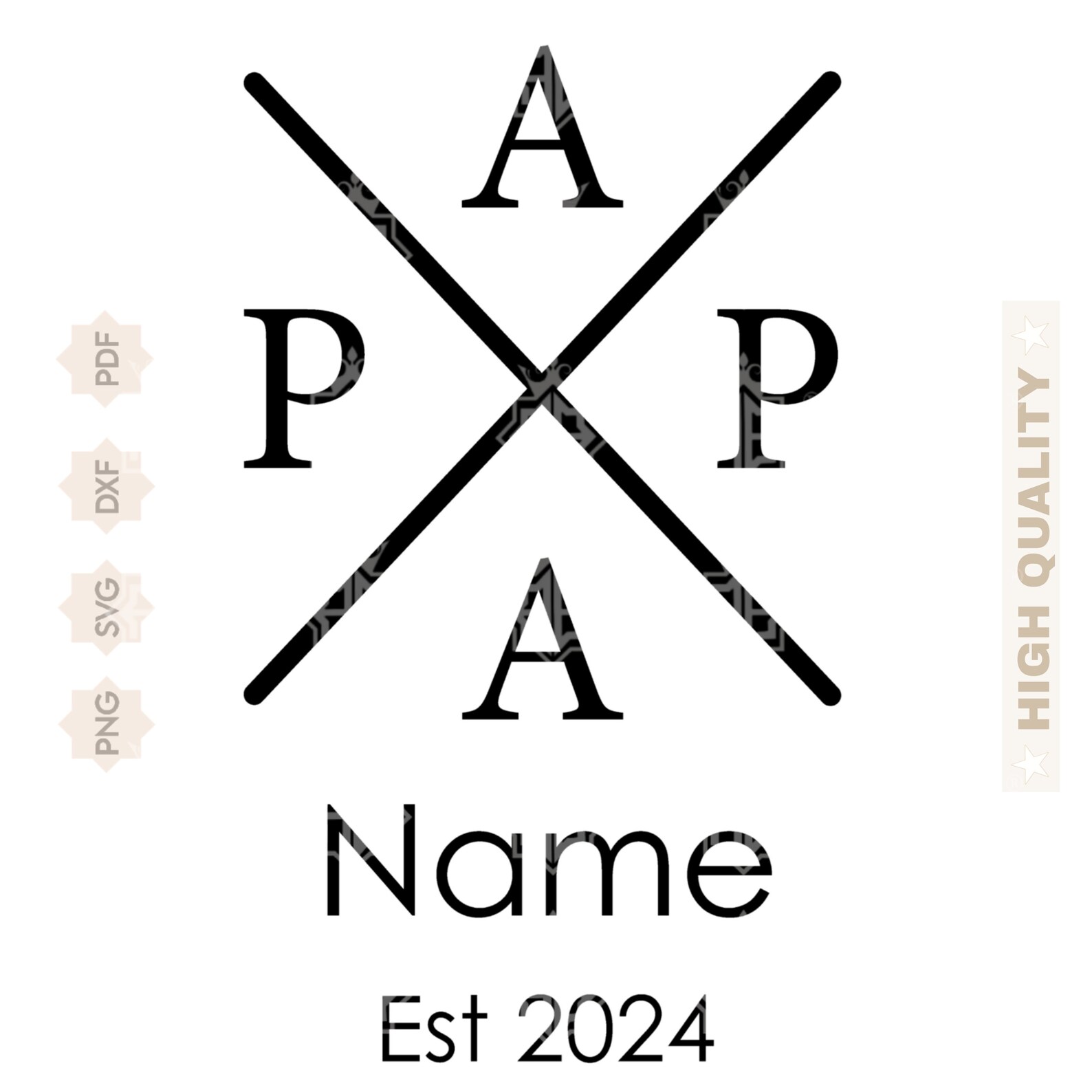 Custom Papa SVG Father's Day SVG Papa Png Papa Outline Dad Svg With ...