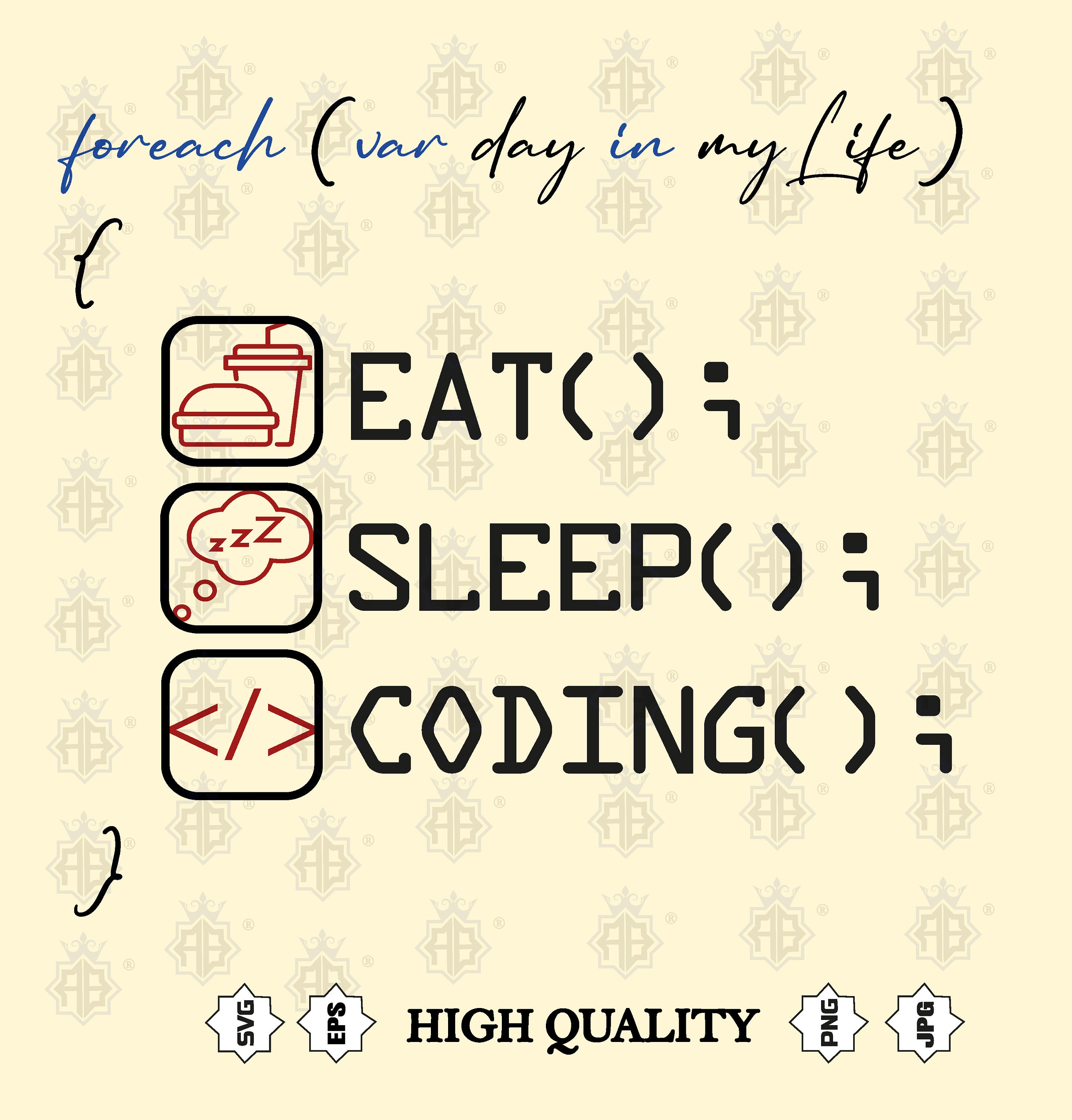Coding Svg Computer Png Programming Svg Developer Digital Art Software Engineer Svg Eat Sleep ...