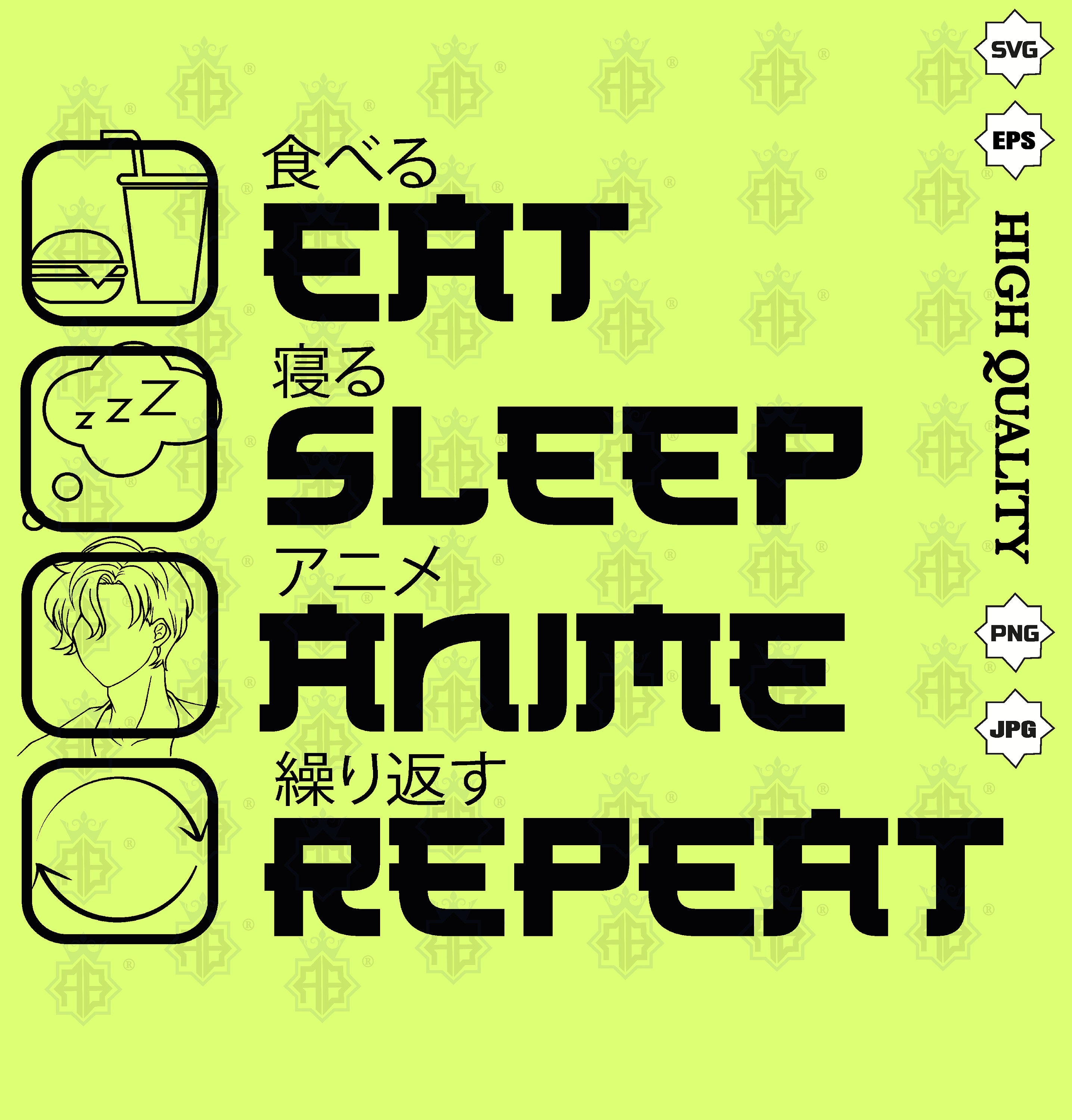 Eat Sleep Anime Repeat Svg Anime Png Lifestyle Anime Svg - Etsy