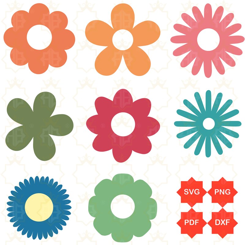Retro Flowers - Etsy