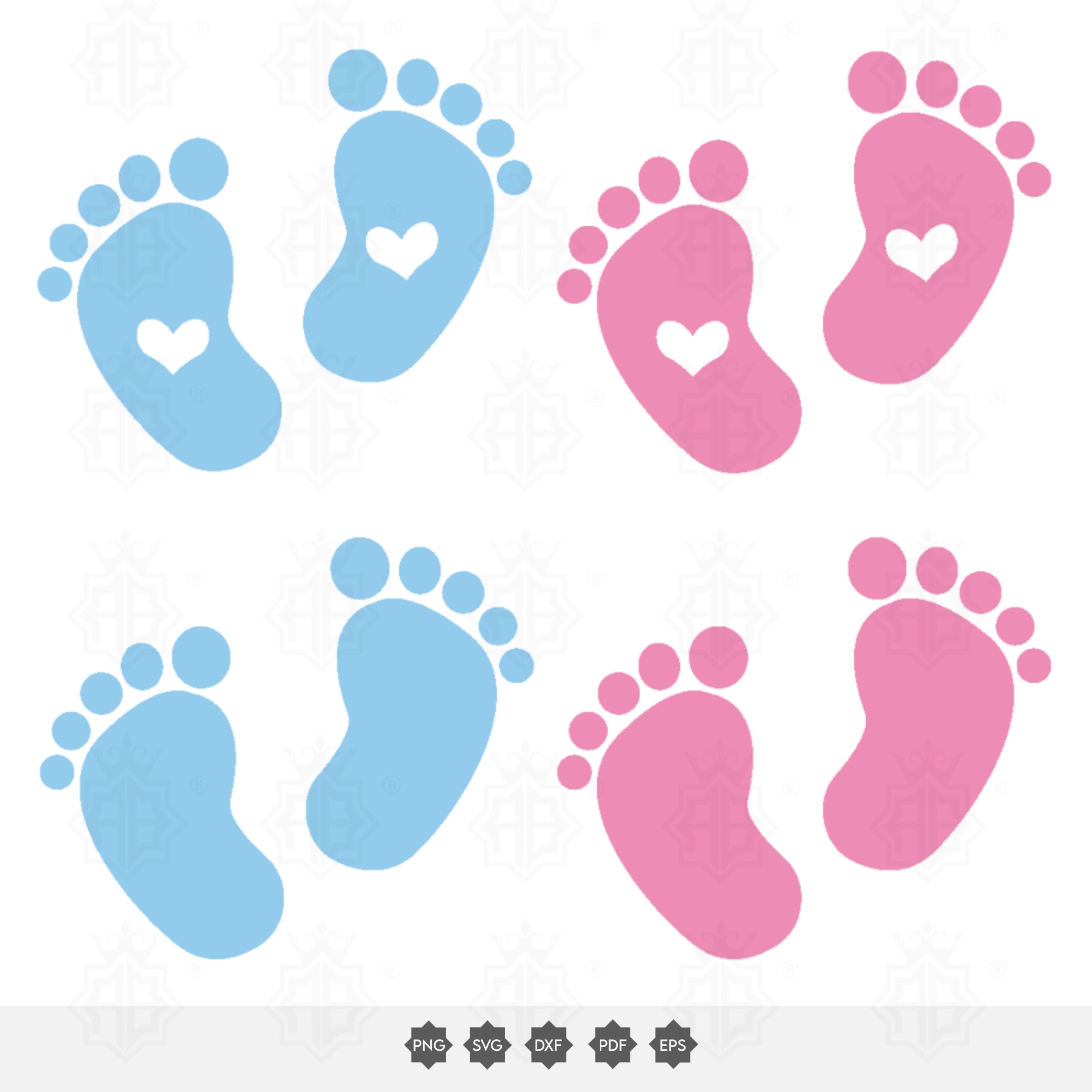 Newborn Baby Svg Baby Gift Baby Feet SVG Footprint File Cute Footprints ...
