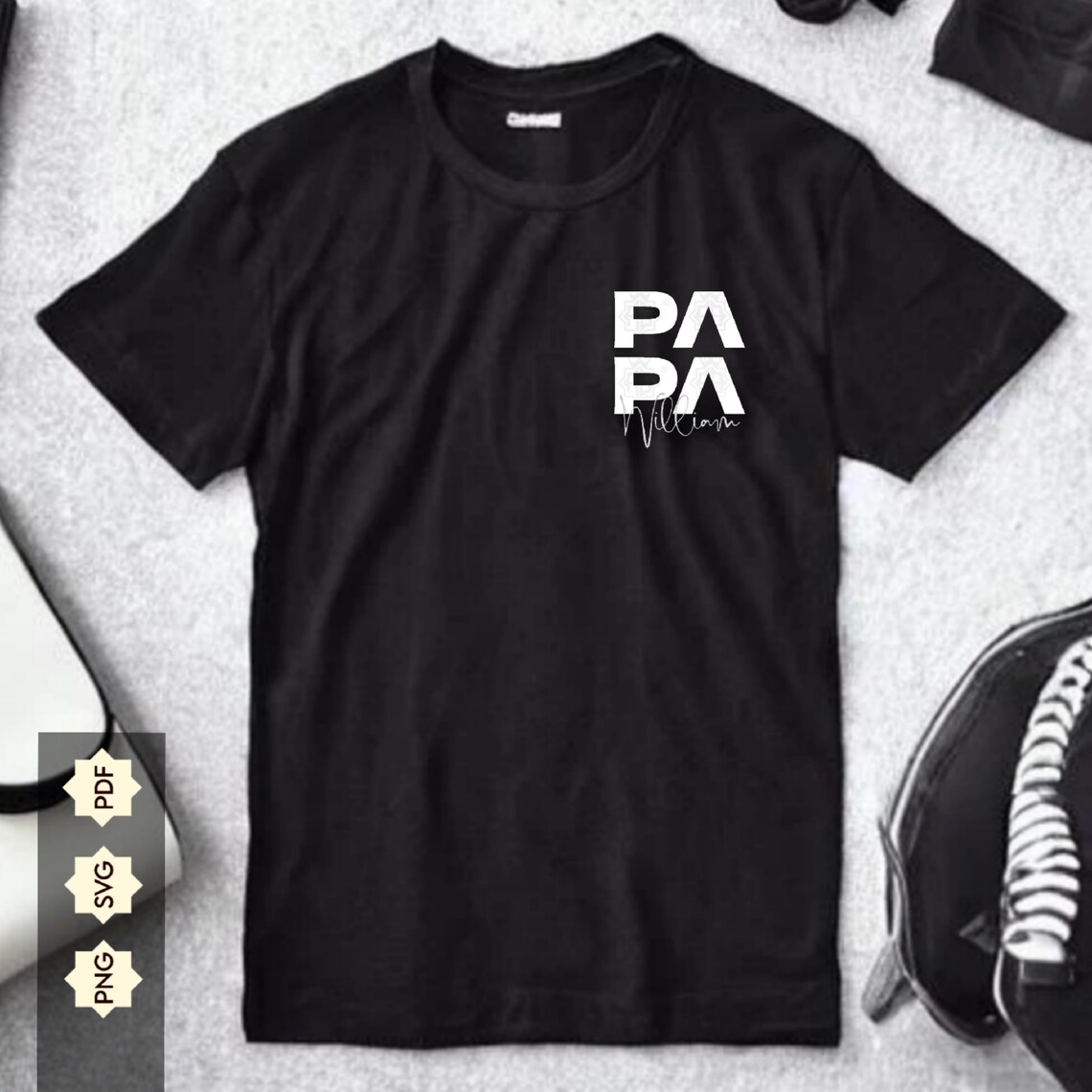 Custom Papa SVG Father's Day SVG Papa Png Papa Outline Dad Svg With ...