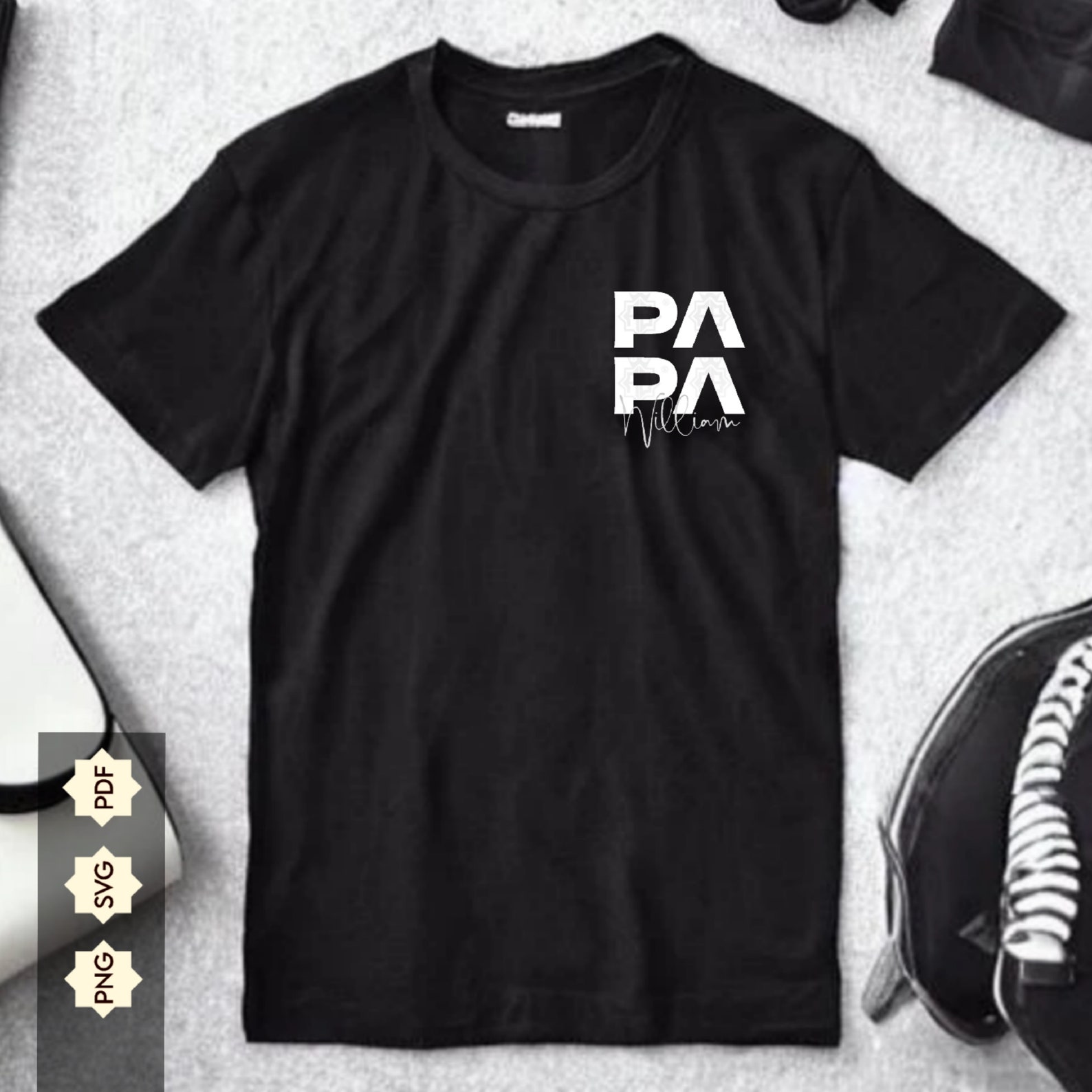 Custom Papa SVG Father's Day SVG Papa Png Papa Outline Dad Svg With ...