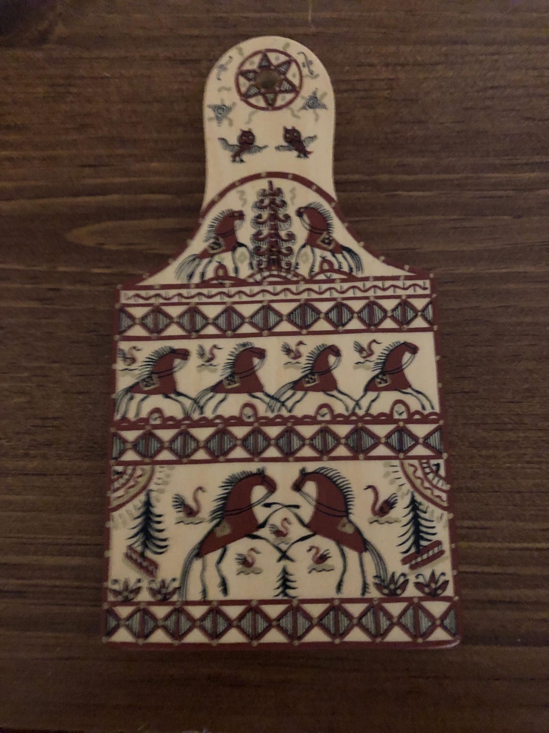 Slavic Tradition Northern Russian Mezen Painting Small Wooden Wall ...