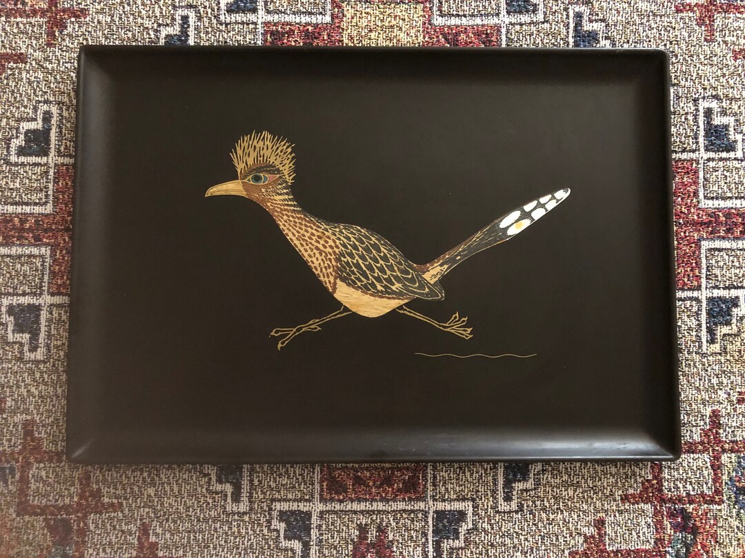 Vintage Couroc of Monterey Tray With Inlaid Roadrunner on Phenolic ...