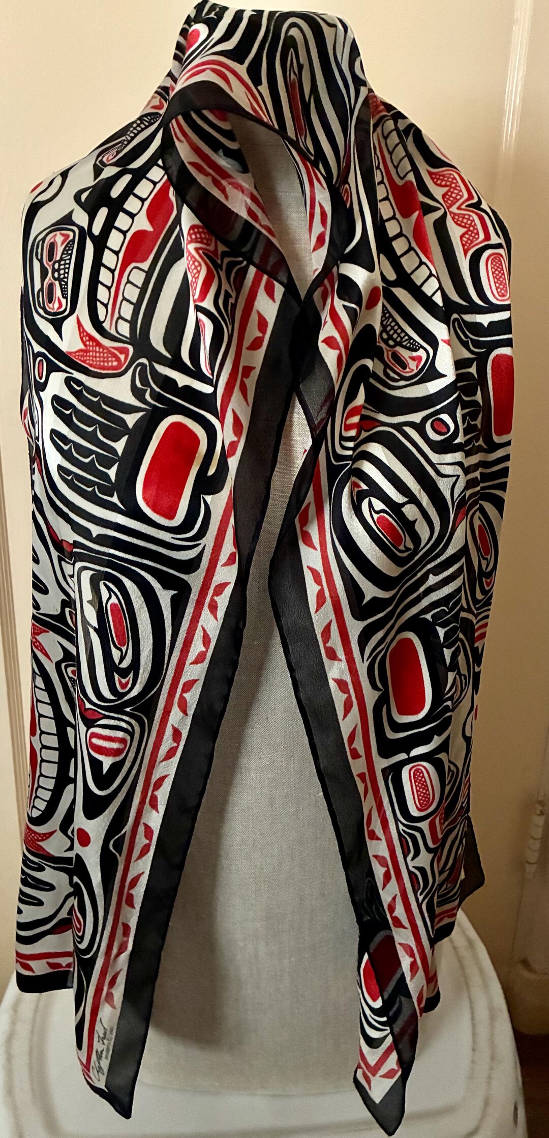 Tlingit Artist Clifton Head Magenta Brand Scarf, in 2001 - Etsy