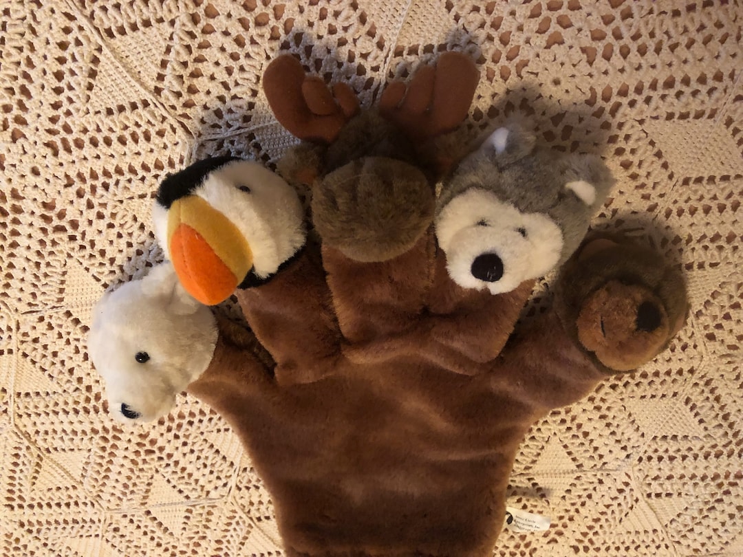 Adult-sized Hand Puppet With Five Soft Arctic Circle Animals Polar and ...