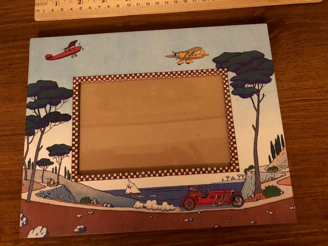 Vintage Paper Photo Frame, Japanese Style Graphic With Antique Planes ...