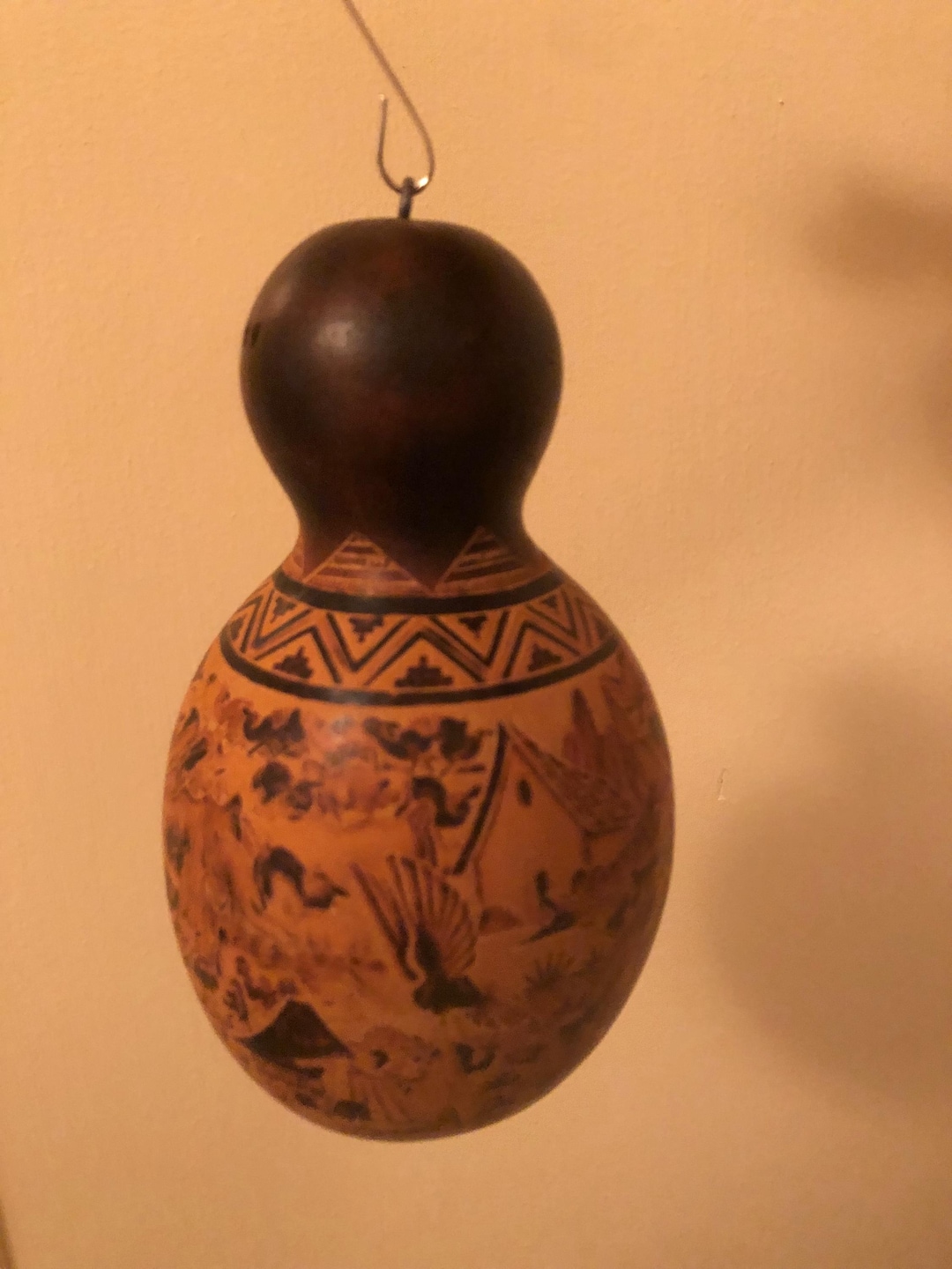 Peruvian Carved Gourd Ornament: Andes Mountain Landscape Art - Etsy