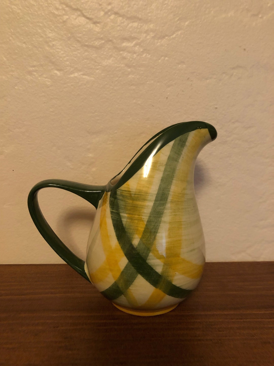 Mid-century Vernonware gingham Pattern Small Pitcher or Creamer, 5 ...