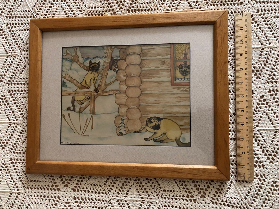 Signed "cabin Cats" Photo Print: Louise Derryberry Watercolor, Handmade ...