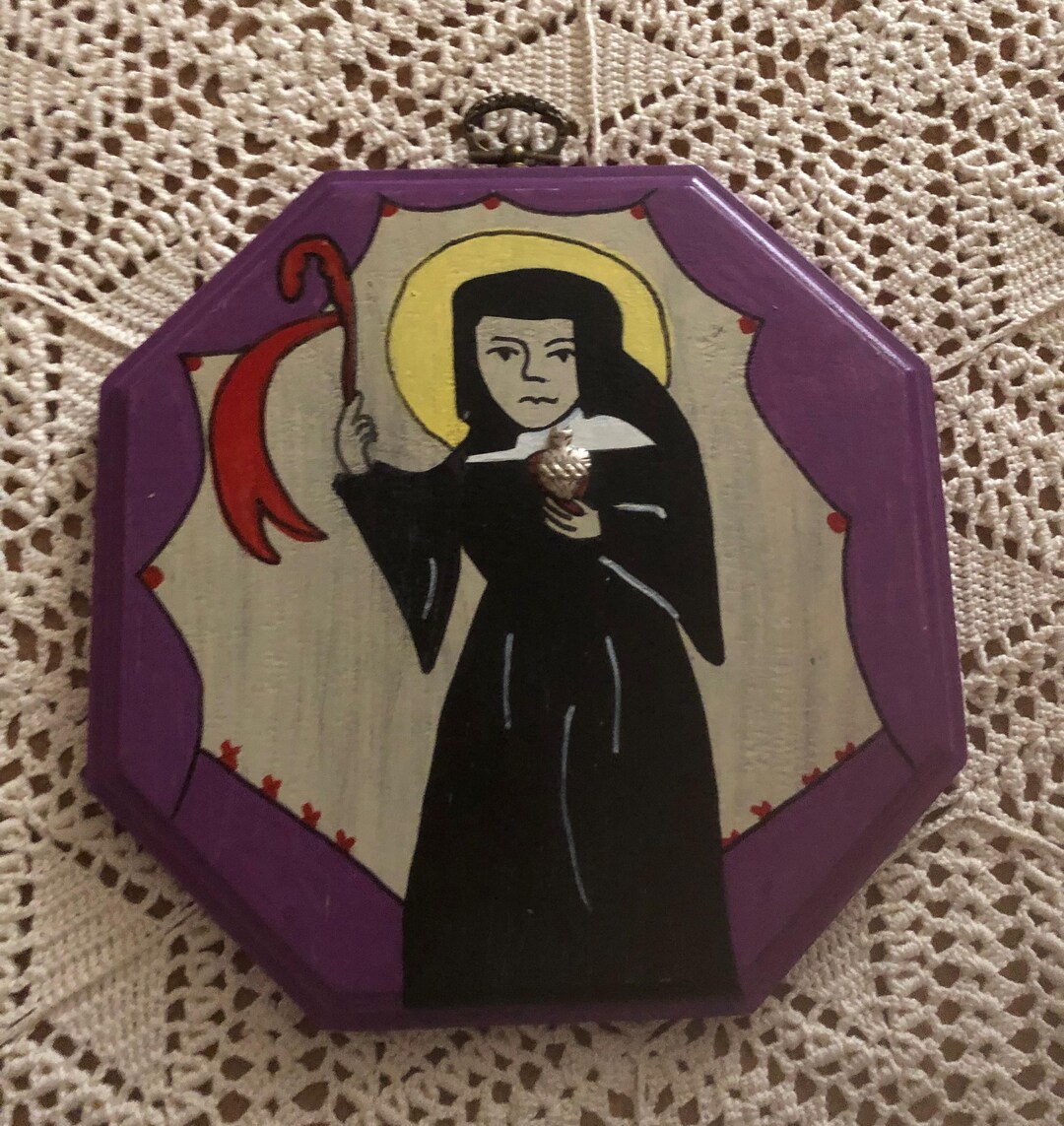Simple Santa Gertrudis Painted Wood Retablo Made by AC, 1996 - Etsy