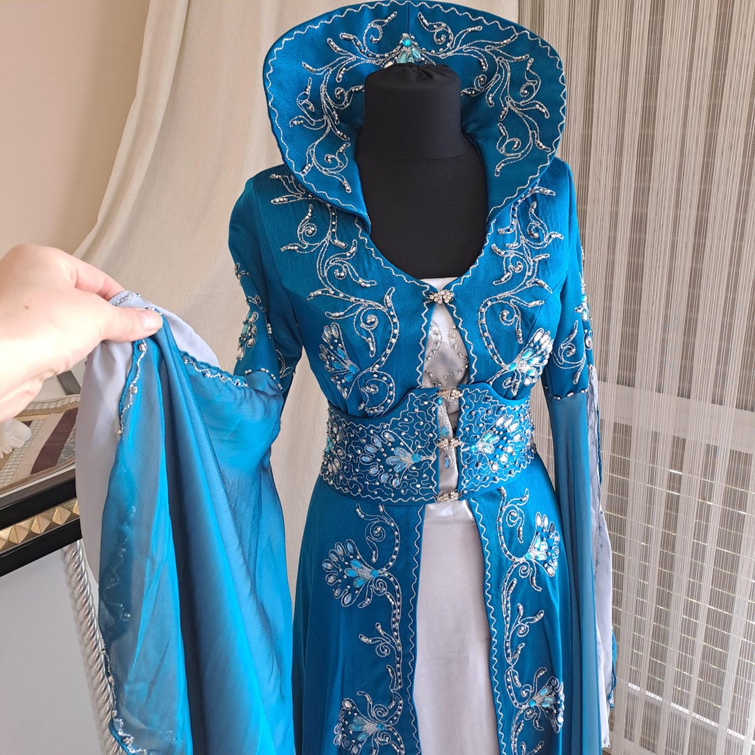 Traditional Vintage Turquoise Turkish Wedding Dress Red Bindalli ...