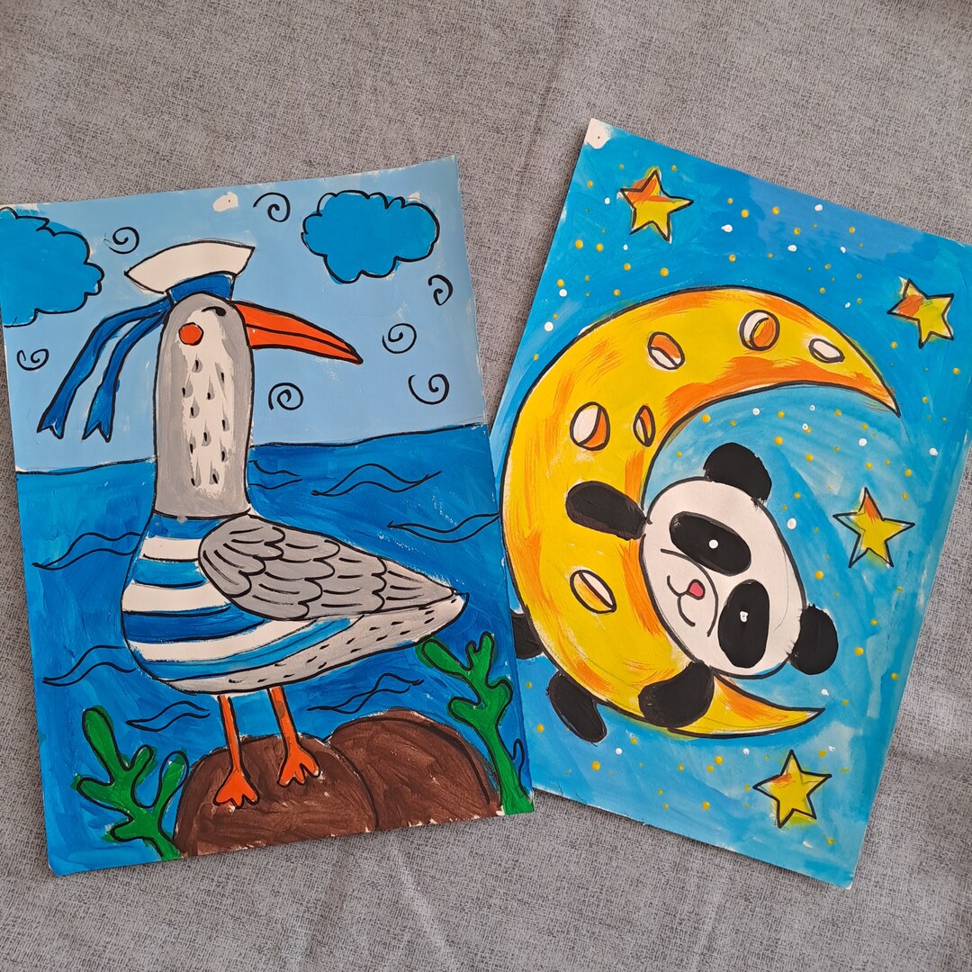 Seagull Acrylic Painting for a Nursery Panda Painting Paintings for a ...