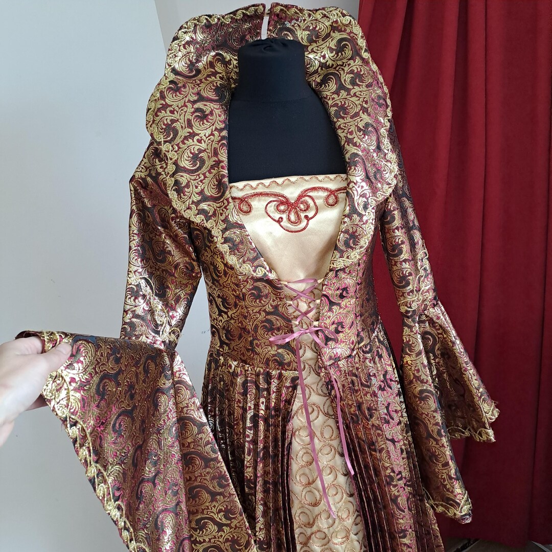 Vintage Turkish Kaftan: Red Ottoman Wedding Dress, Ethnic Costume (size ...