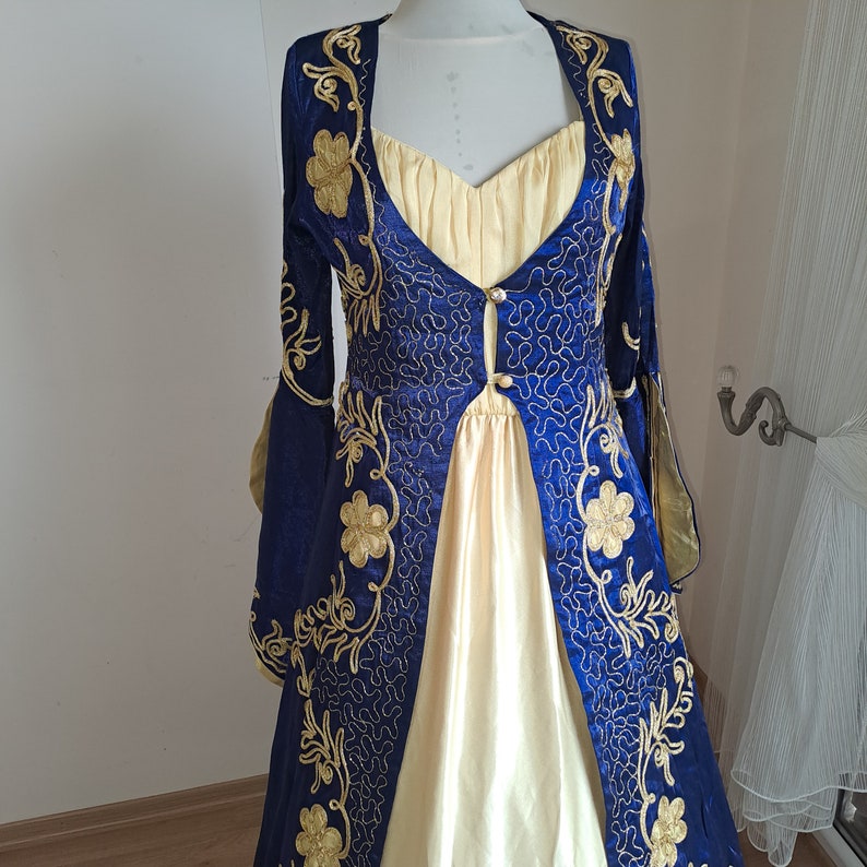 Traditional Vintage Blue Turkish Wedding Dress Blue Bindalli Turkish ...